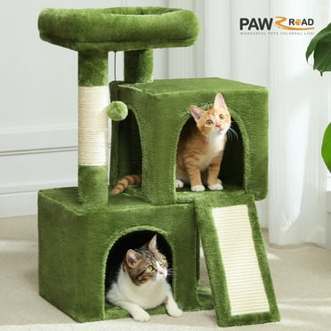 Allewie 63" Cat Tree Christmas Tower Condo for Cats with toys, Green ...