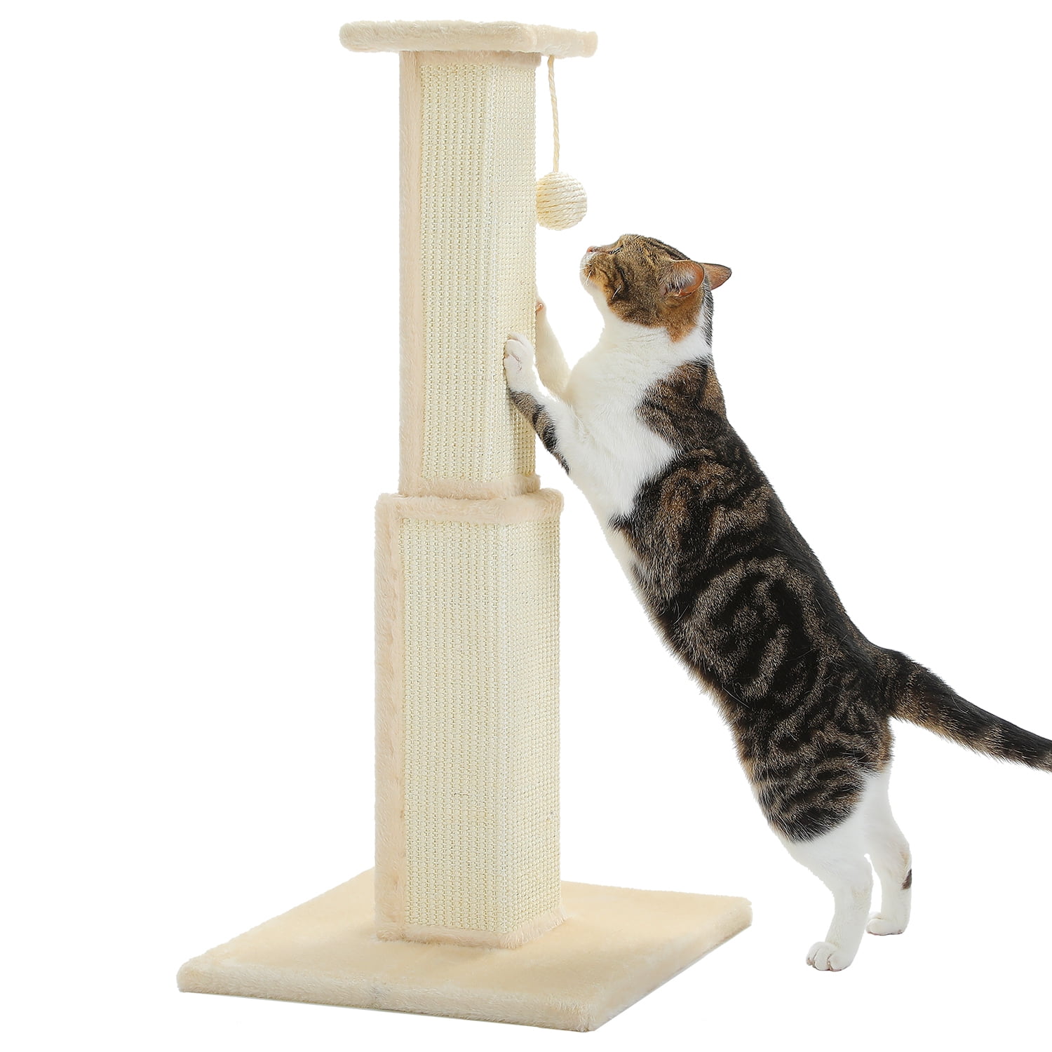 PAWZ Road 31" Natural Sisal Cat Scratching Post Indoor Cat Scratcher ...