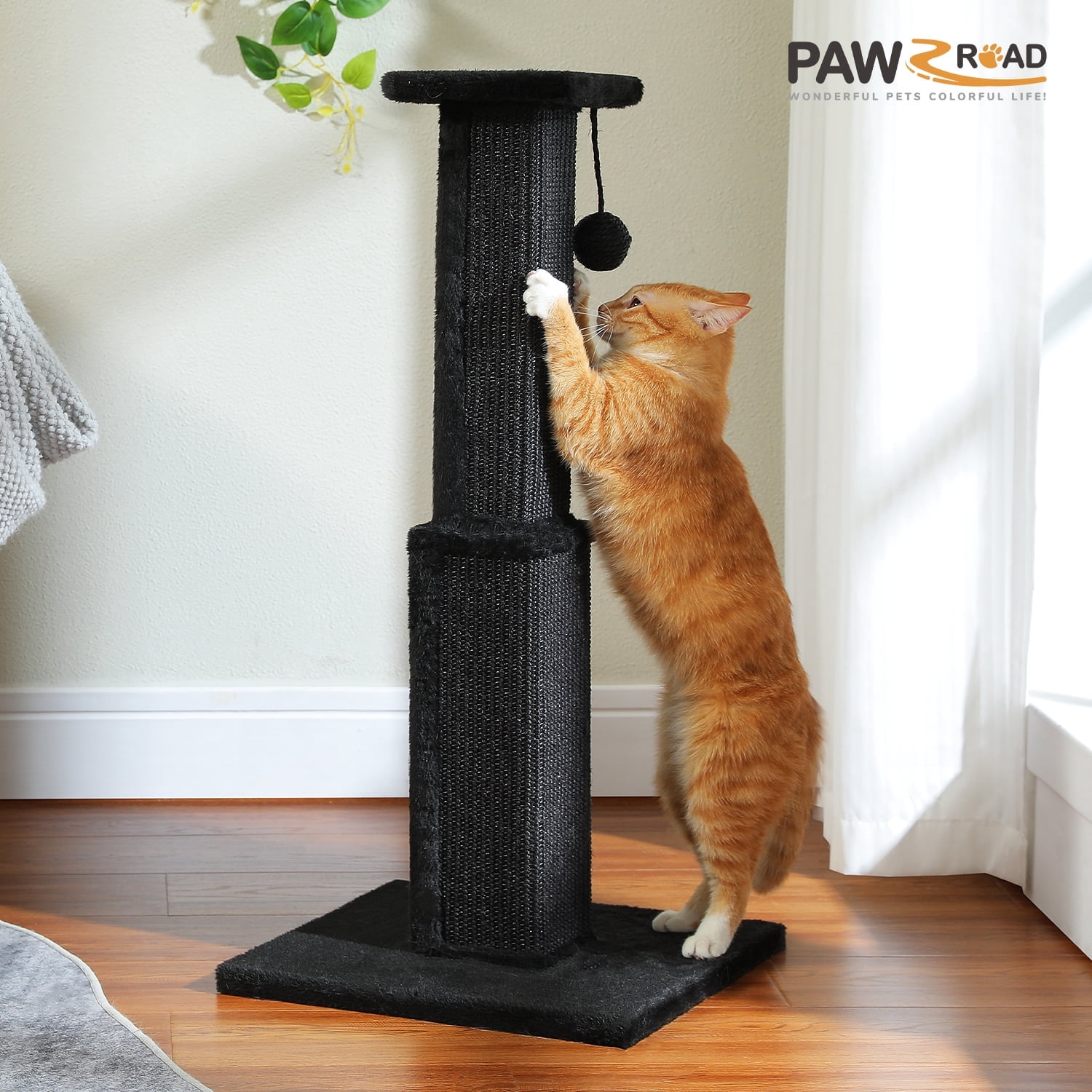 PAWZ Road 31" Natural Sisal Cat Scratching Post Indoor Cat Scratcher ...