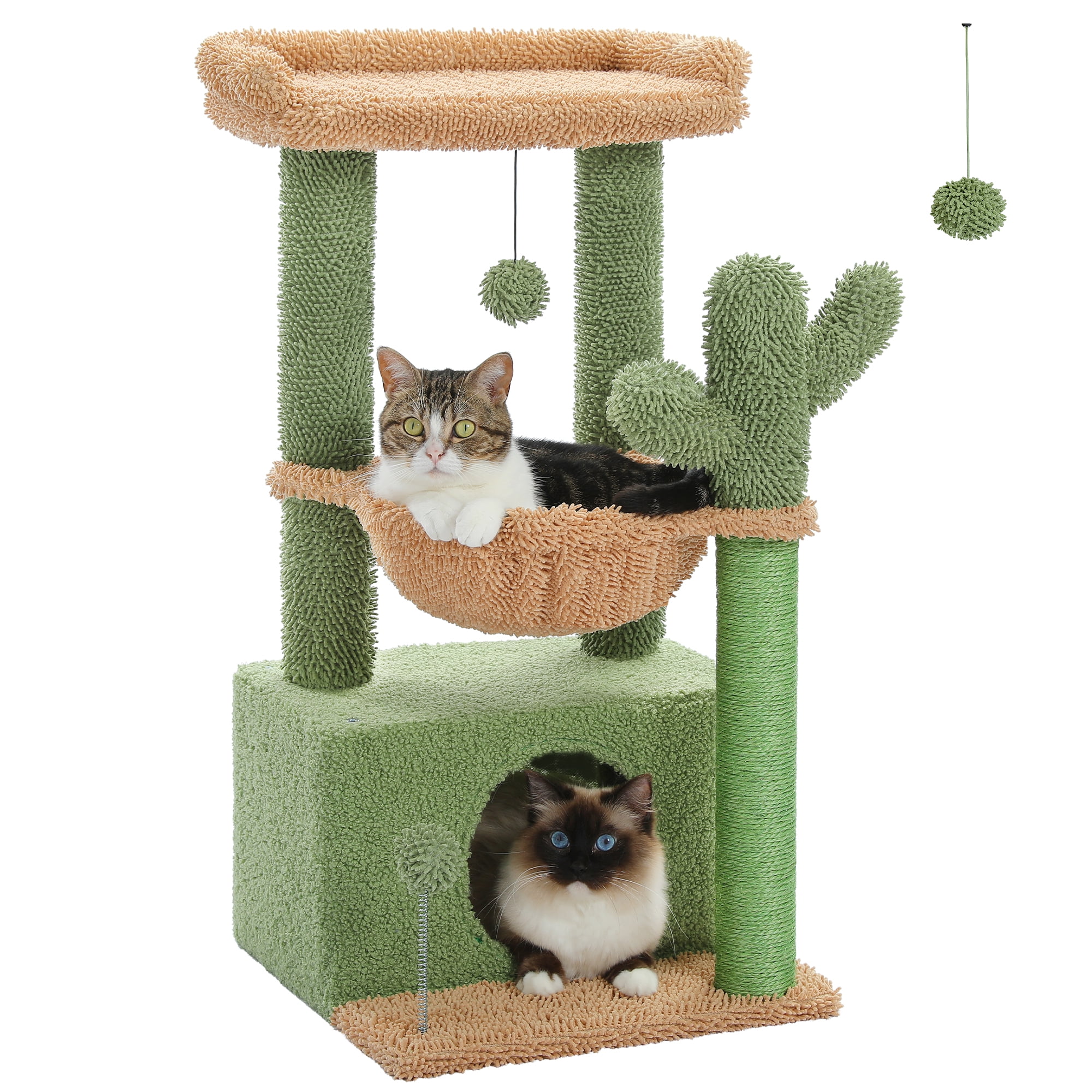PAWZ Road Cat Tree 33" Cute Flower Cat Scratching Posts Tower with ...