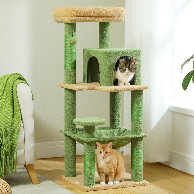 PAWZ Road Cat Tree Condo 46" with Sisal Covered Scratching Posts Tower ...