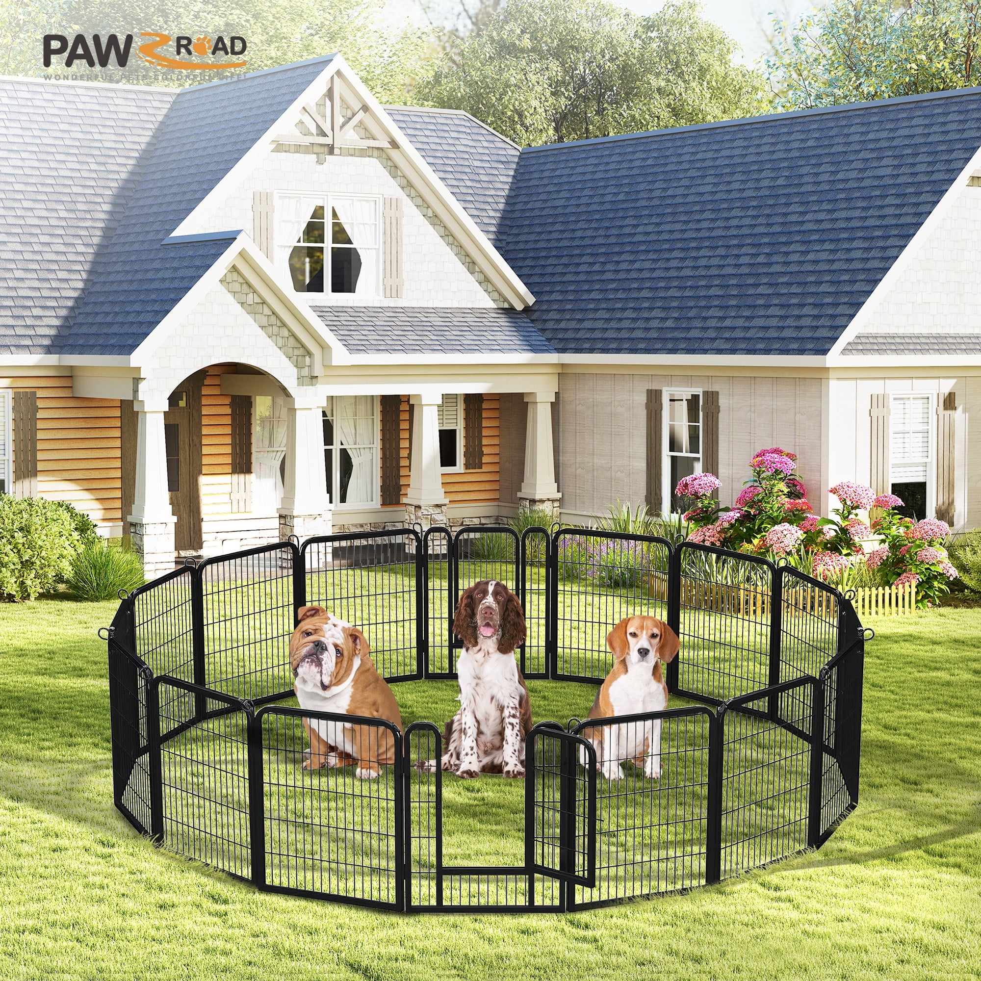 PAWZ Road Dog Crate Heavy Duty for Indoor & Outdoor,32 inch 16 Panels ...