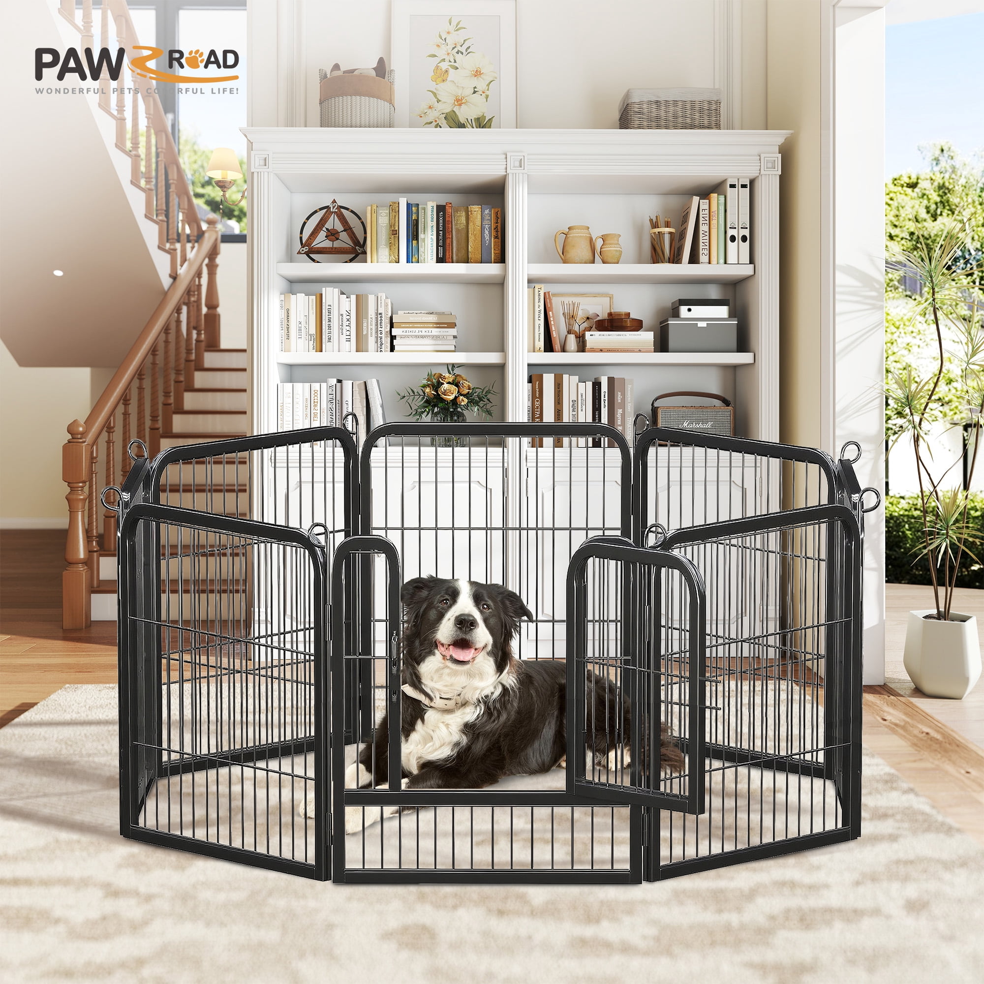 PAWZ Road Dog Crate Heavy Duty for Indoor & Outdoor,32 inch 8 Panels ...