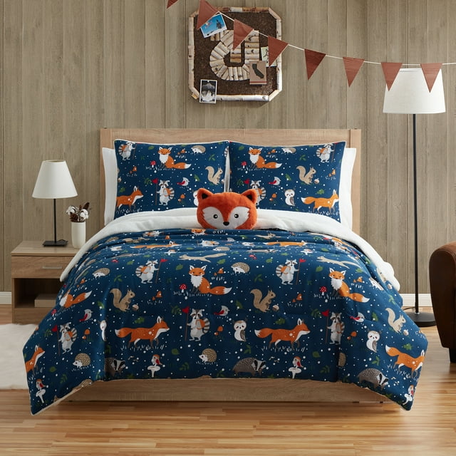 PAWZ by Bearpaw Kids Snow Fox 3-Piece Navy Animal Prints Polyester ...