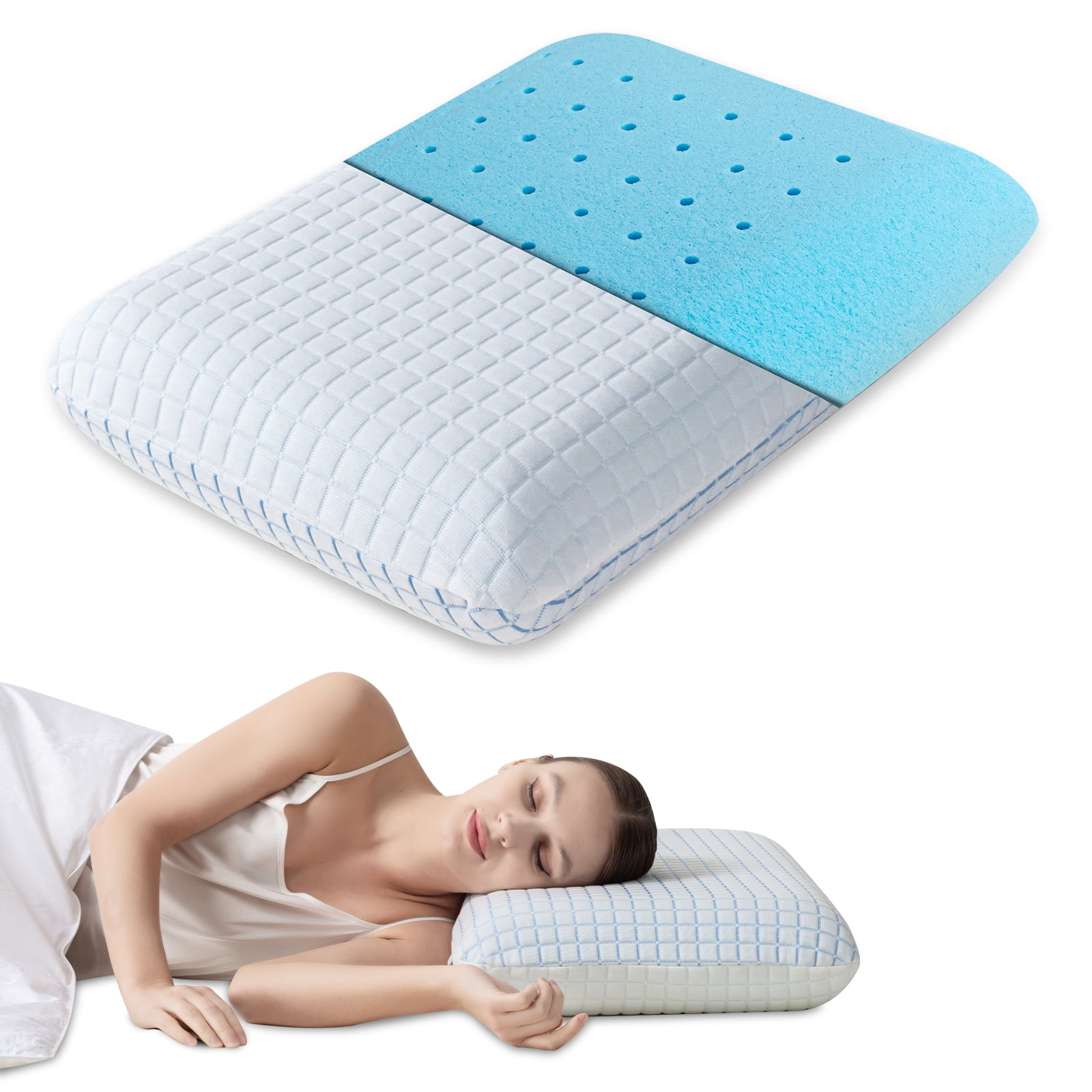 PAYDA Queen Size Memory Foam Pillow for Side Back Stomach Sleeper ...