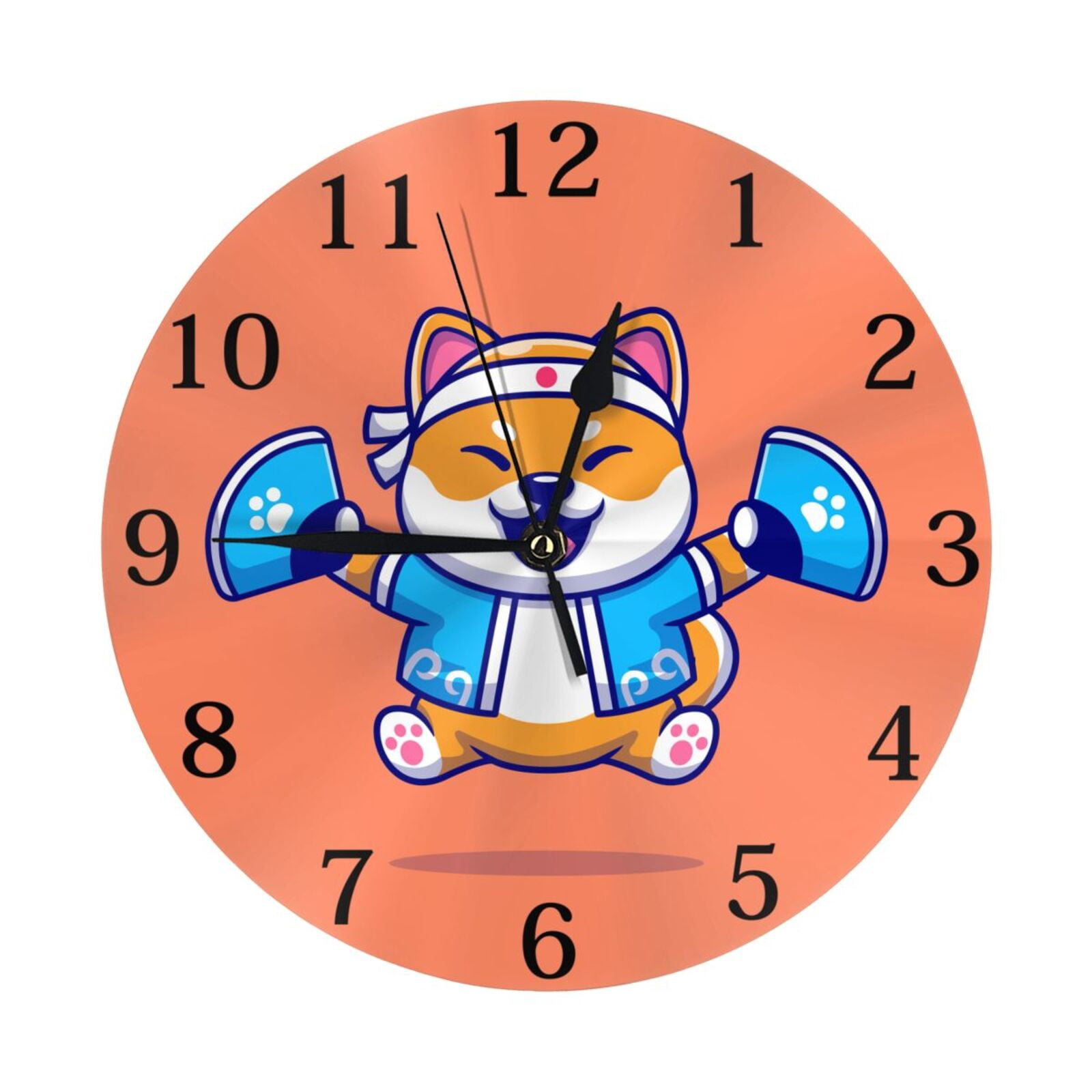 PAYOHTO 10''Wall Clock Cute Shiba Inu Dog Wearing Japanese Costume ...
