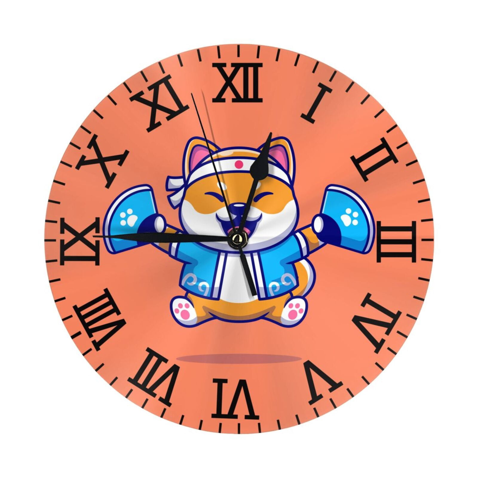 PAYOHTO 10''Wall Clock Cute Shiba Inu Dog Wearing Japanese Costume ...
