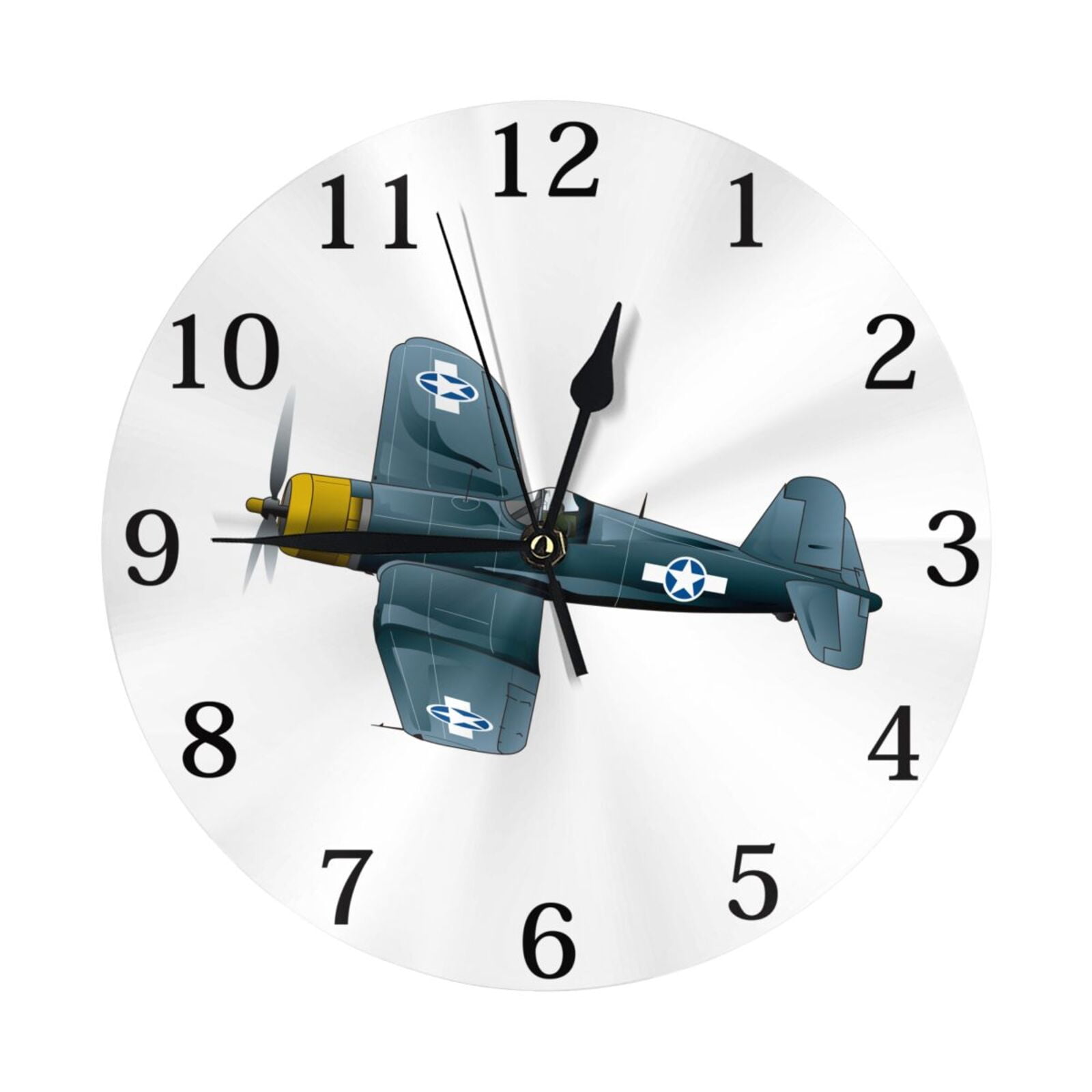 PAYOHTO 10''Wall Clock Fighter 10, Frameless Battery Operated Silent ...
