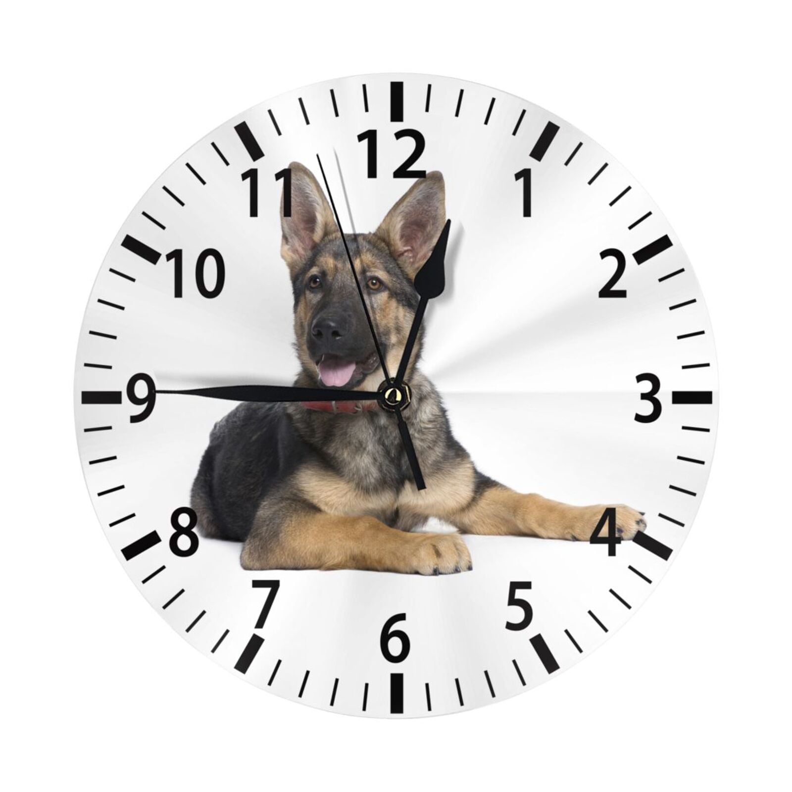 PAYOHTO 10''Wall Clock German Shepherd Dog, Frameless Battery Operated ...