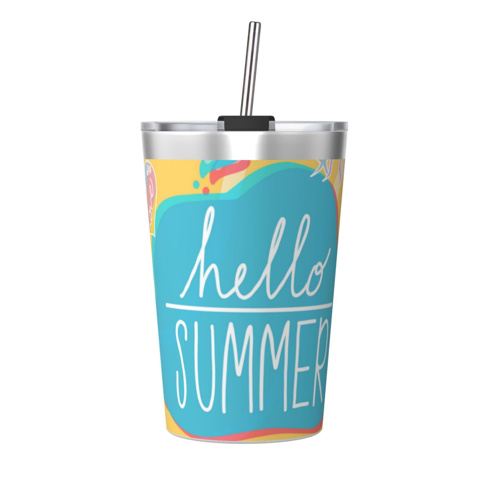 PAYOHTO Banner Design Hello Summer Insulated Stainless Steel Tumbler 12 ...