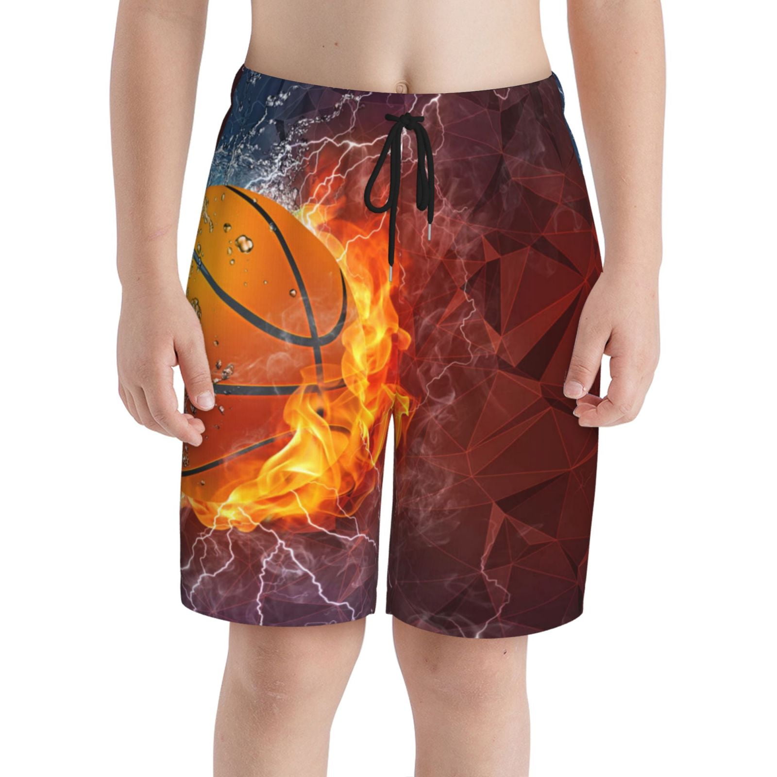 PAYOHTO Basketball Ball Boys Swim Trunks Quick Dry Beach Boardshorts ...