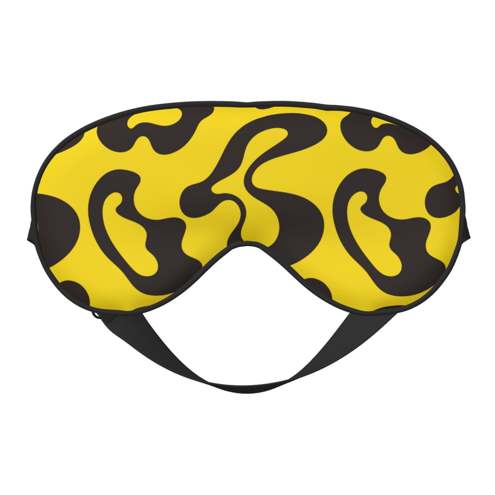 PAYOHTO Black and Yellow Soft Sleep Mask Comfort Pure Silk Eye Cover ...