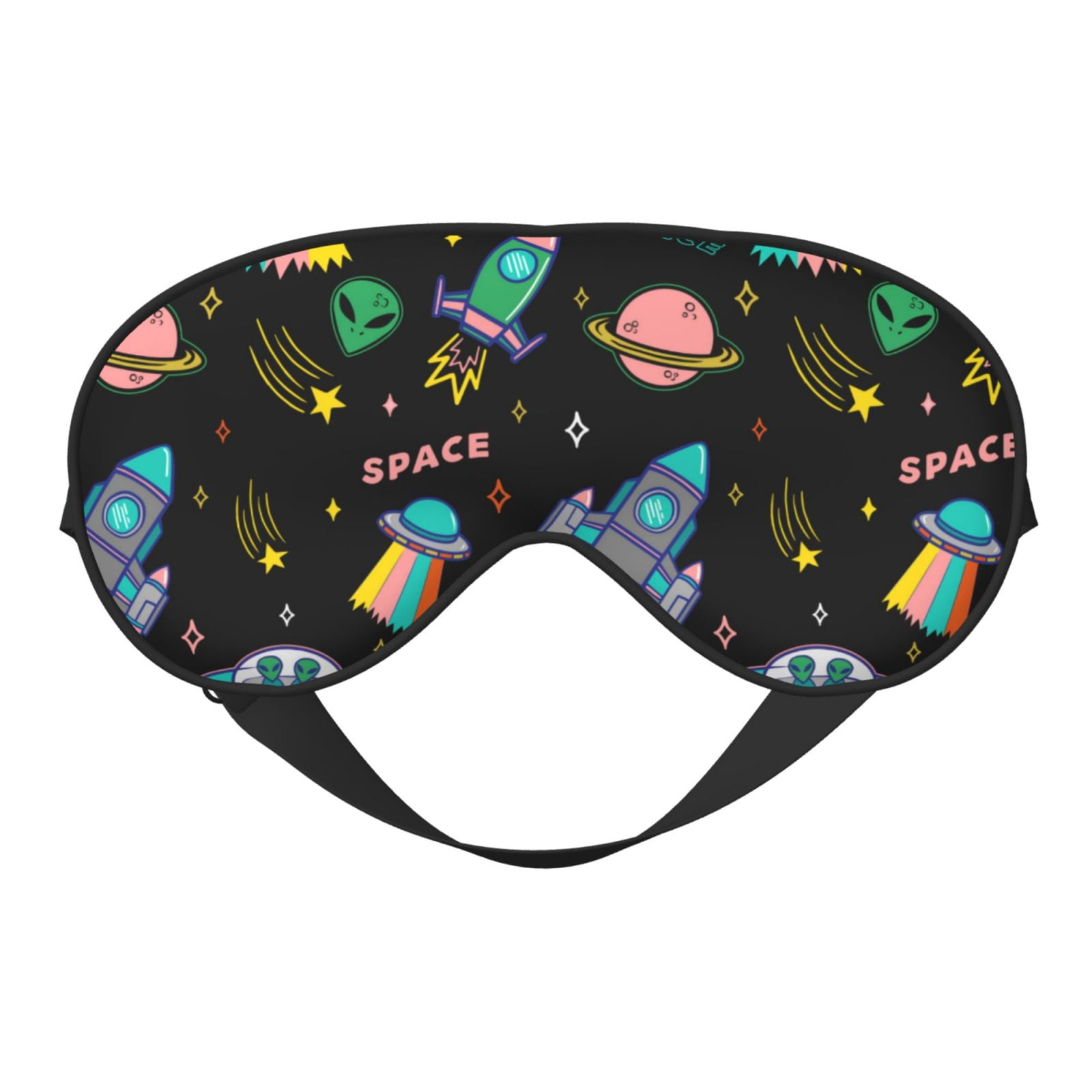 PAYOHTO Cartoon Colorful Space UFO Soft Sleep Mask Comfort Pure Silk ...