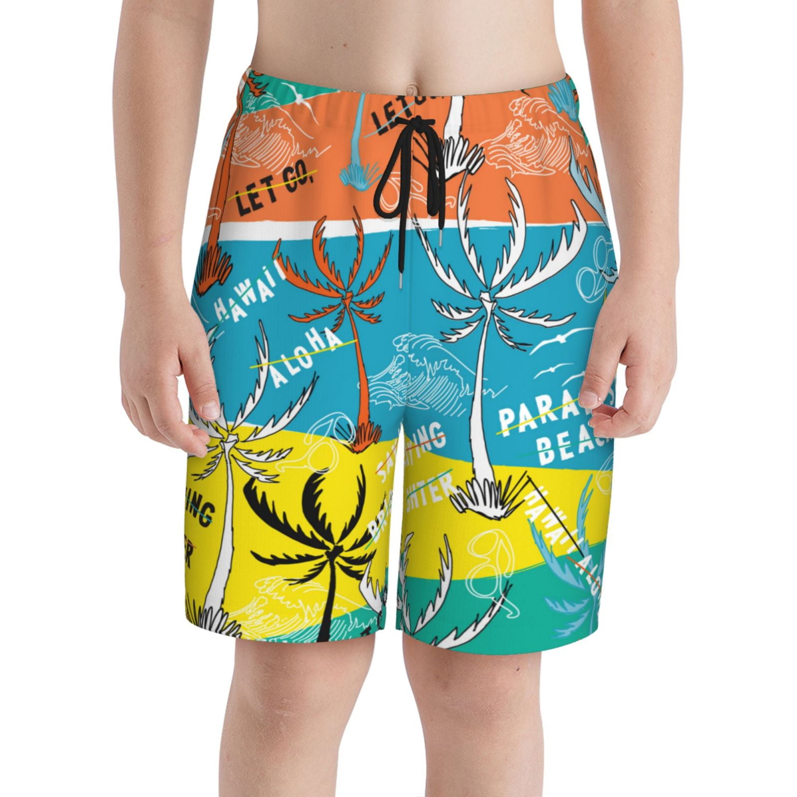 PAYOHTO Cool Slogan Hawaii Boys Swim Trunks Quick Dry Beach Boardshorts ...