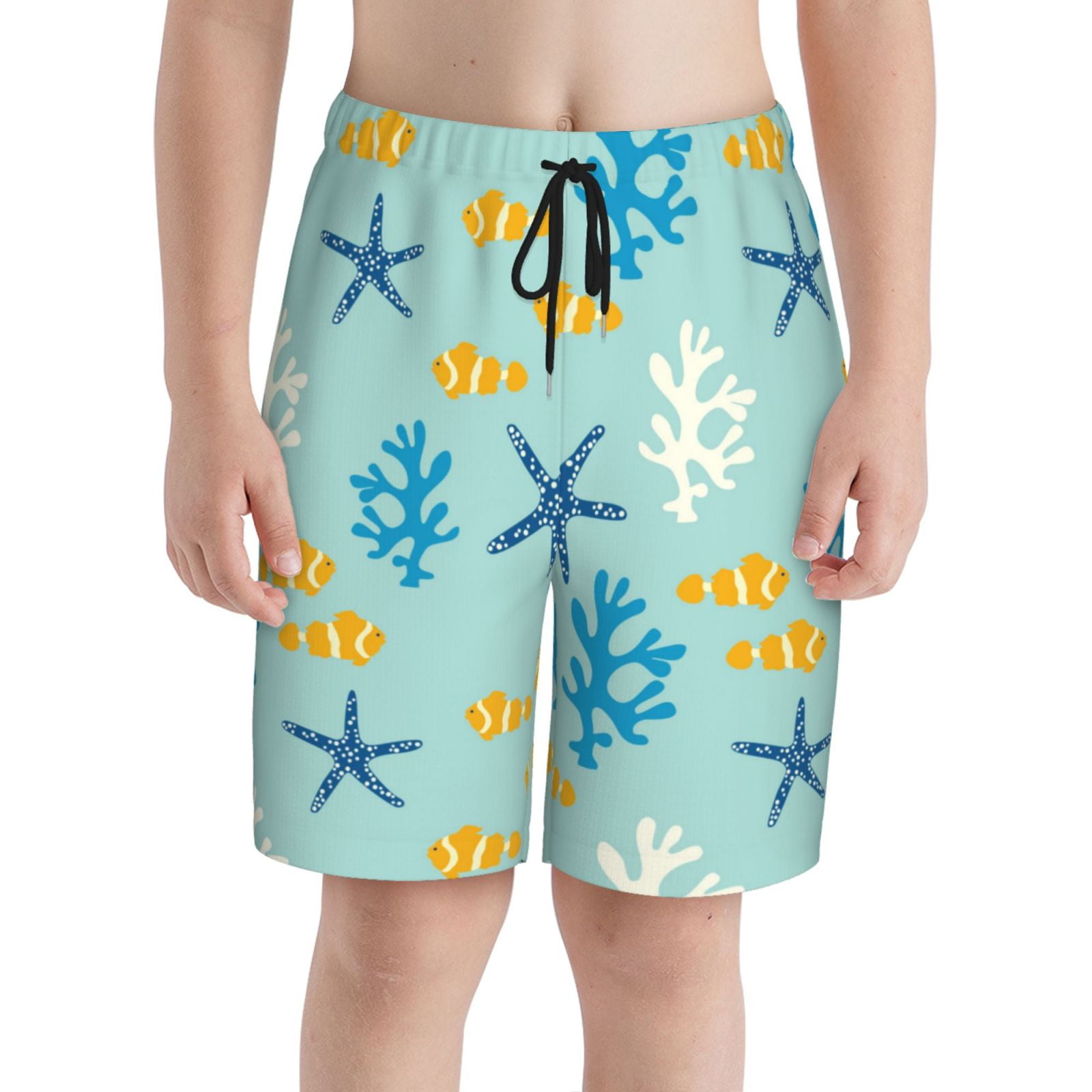 PAYOHTO Coral Reef Anemone Fish Boys Swim Trunks Quick Dry Beach ...