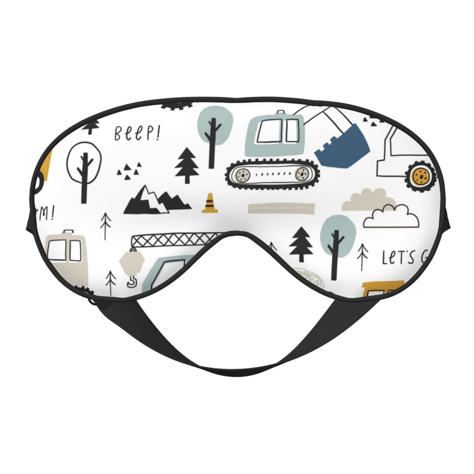 PAYOHTO Cute Cars Truck Tractor Soft Sleep Mask Comfort Pure Silk Eye ...