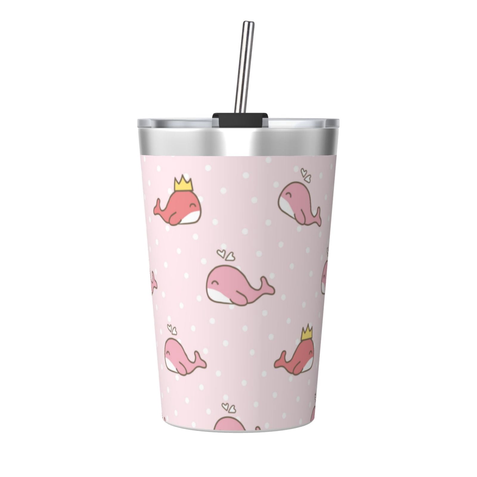 PAYOHTO Cute Cartoon Whale Girls Pink Insulated Stainless Steel Tumbler ...