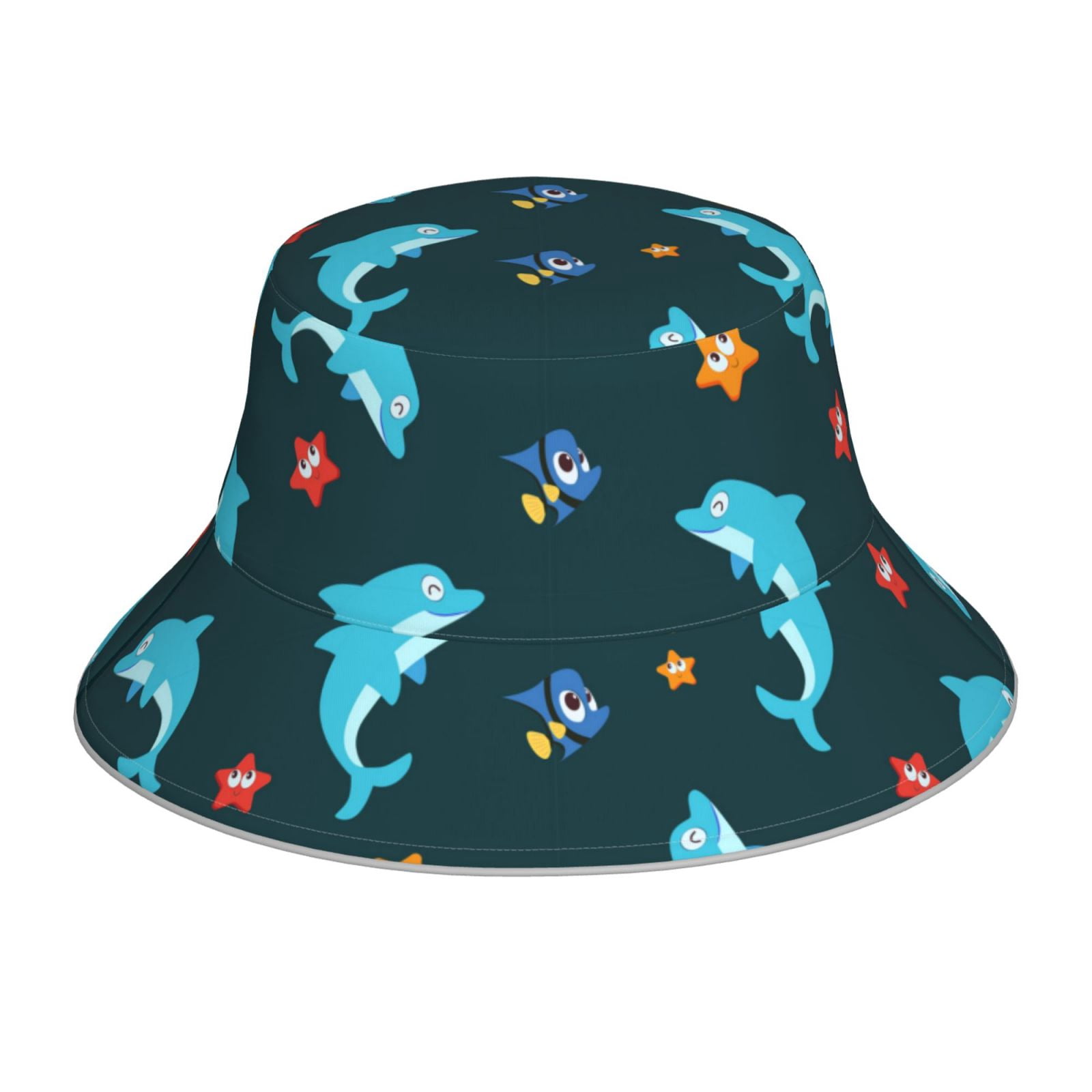 PAYOHTO Cute Dolphin and Clown Fish Sea Bucket Hats for Women Men ...