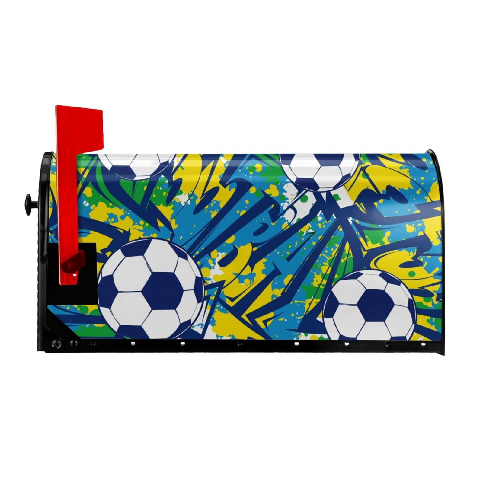 PAYOHTO Football Pattern with Graffiti Lettering Background Mailbox ...