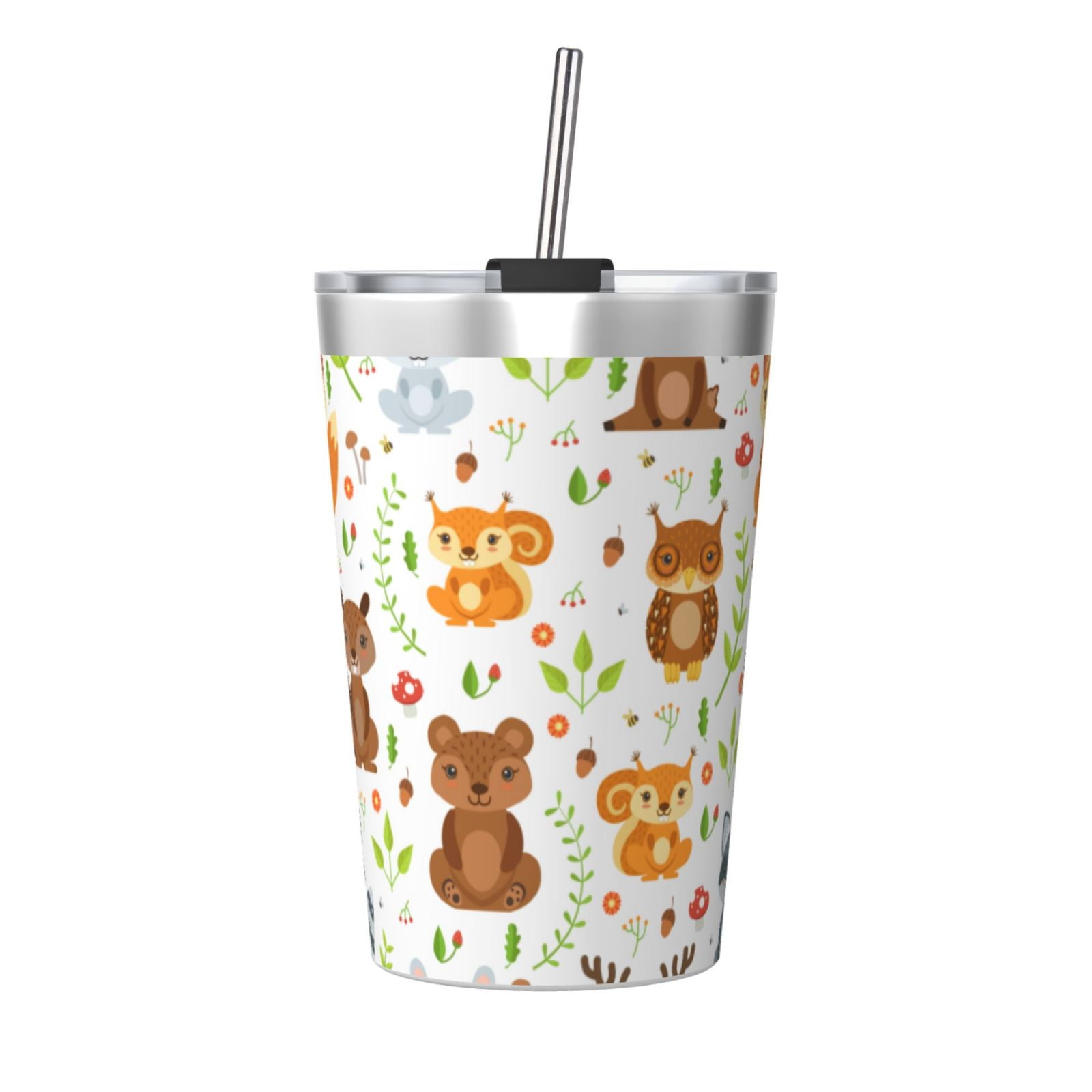 PAYOHTO Forest Animals Summer Insulated Stainless Steel Tumbler 12 oz ...