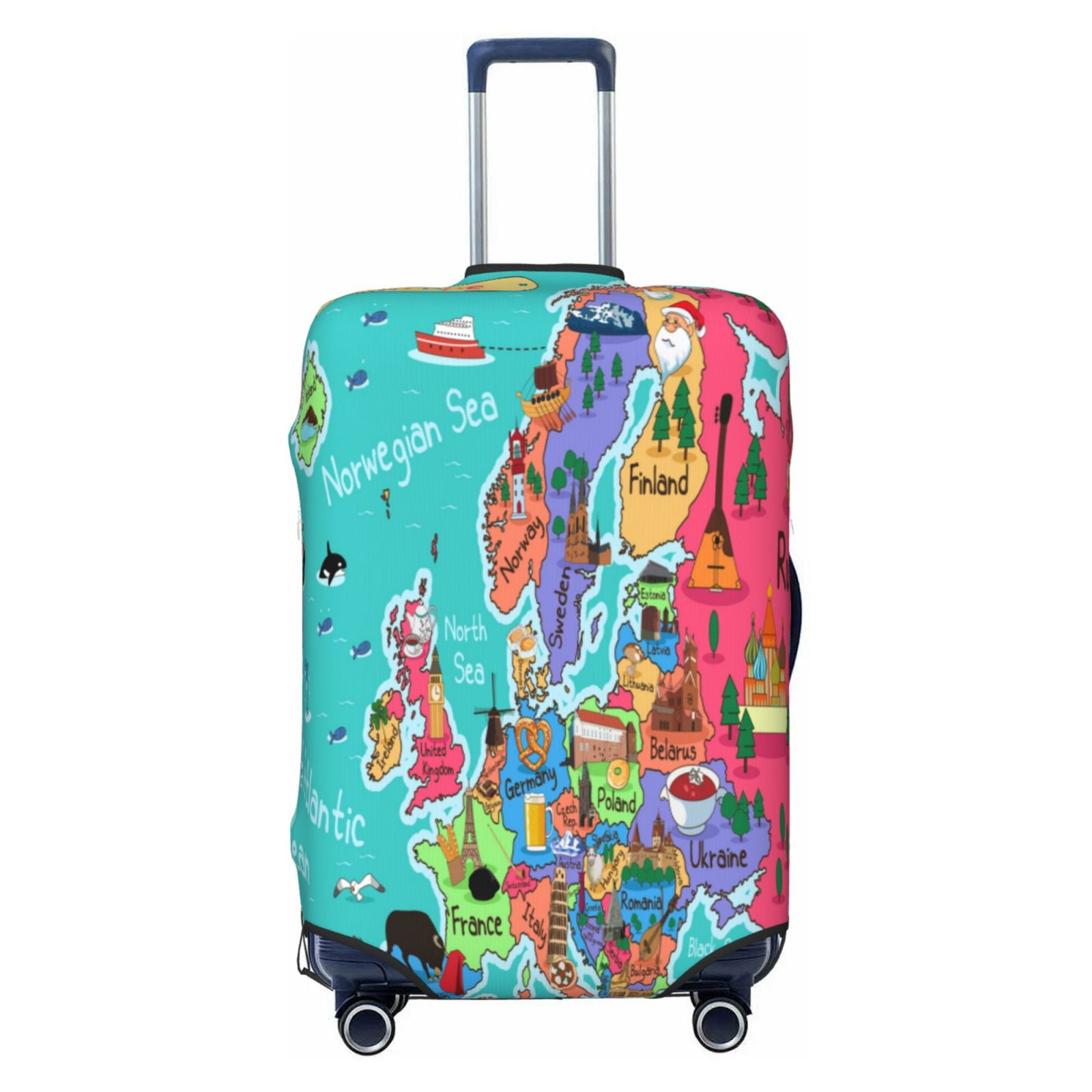 PAYOHTO Highly Elastic Spandex Suitcase Cover Luggage Cover Medium Fits ...