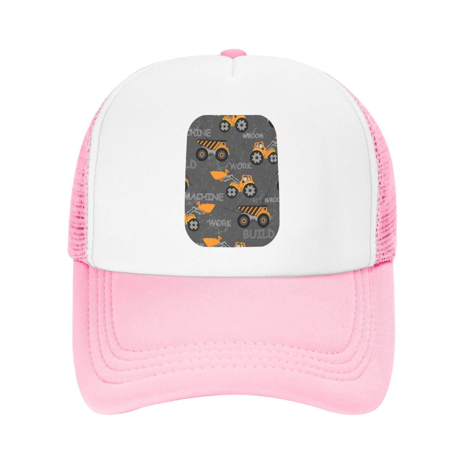 PAYOHTO Kids Kids Construction Machines Baseball Hat Back Adjustable Mesh Breathable Hats Pink ...