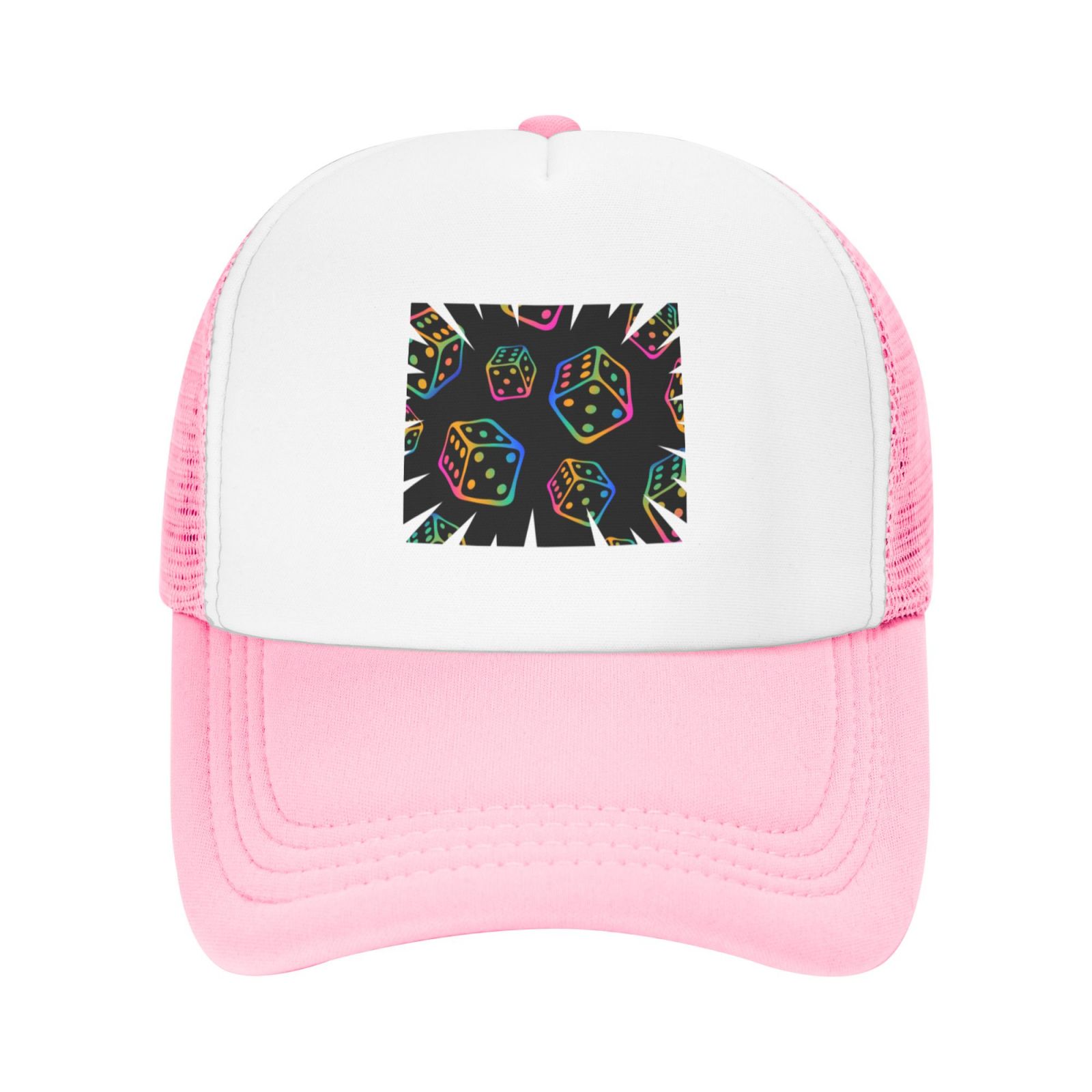 PAYOHTO Kids Crazy Rainbow Dice Black Baseball Hat Back Adjustable Mesh ...