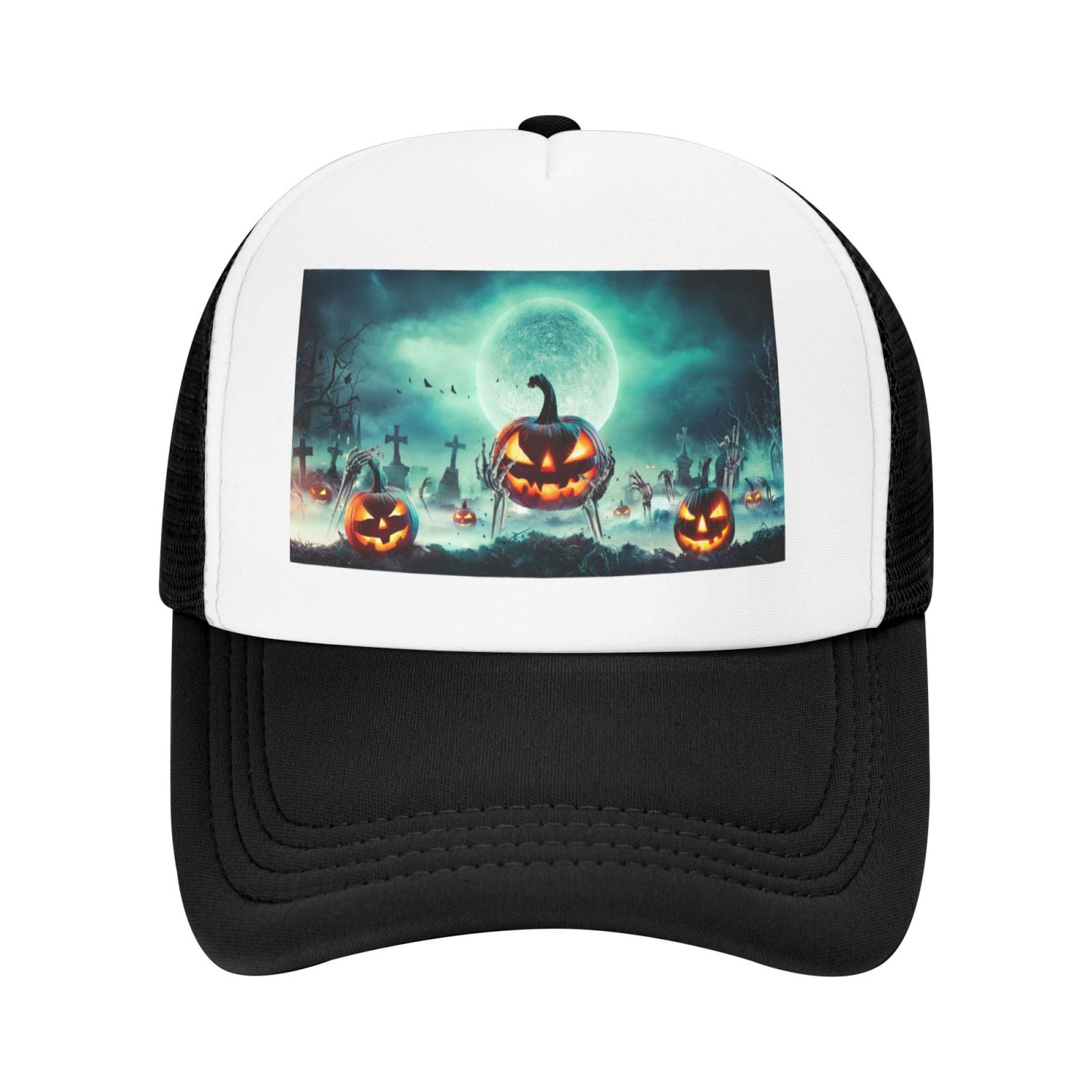 PAYOHTO Kids Halloween Skeleton Pumpkin Moon Baseball Hat Back ...