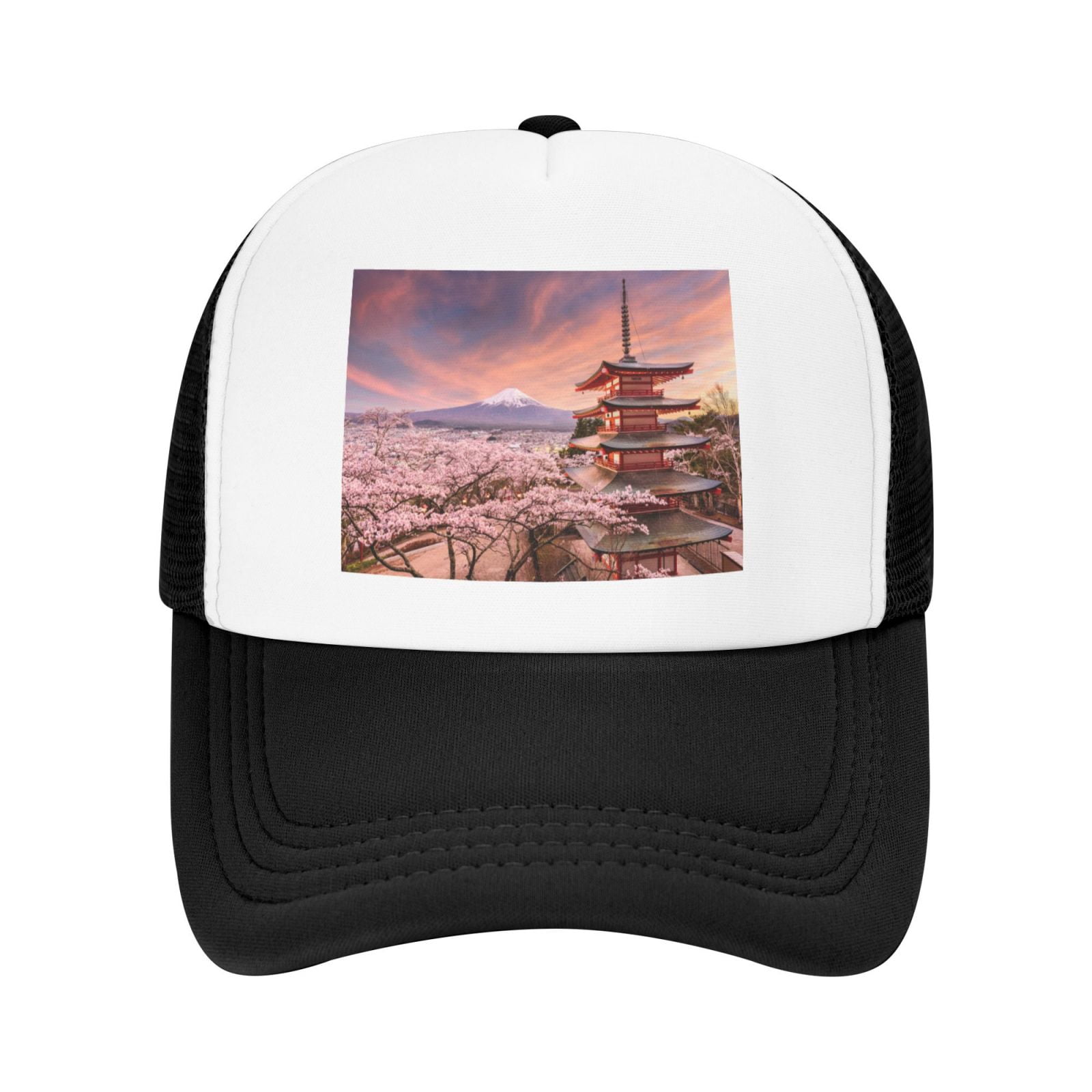 PAYOHTO Kids Mount Fuji Cherry Blossom Baseball Hat Back Adjustable ...