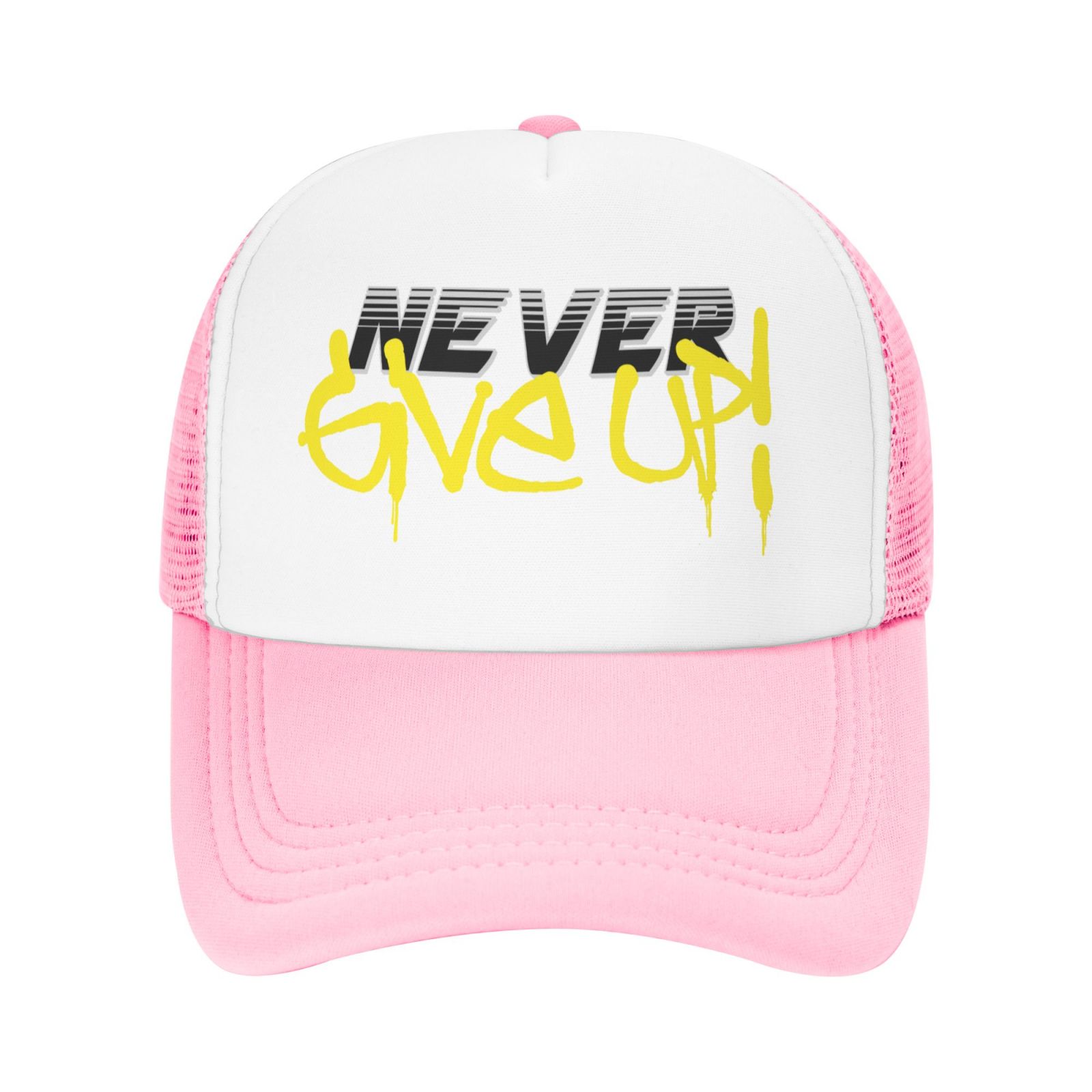 PAYOHTO Kids Never Give Up Slogan Baseball Hat Back Adjustable Mesh ...