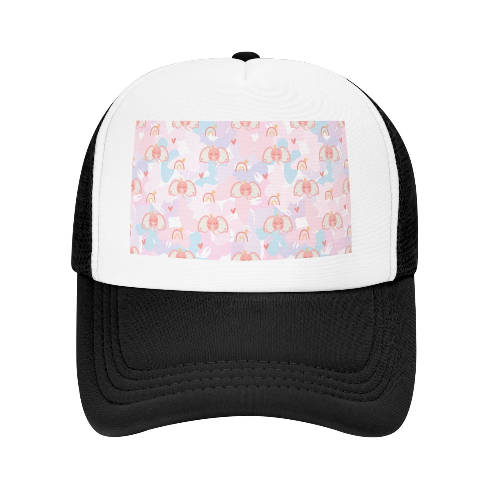PAYOHTO Kids Pastel Butterfly & Pink Baby Elephant Baseball Hat Back ...