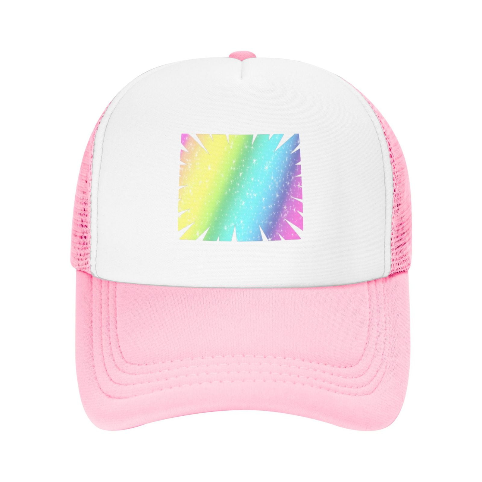 PAYOHTO Kids Rainbow Sequins Glitter Baseball Hat Back Adjustable Mesh ...