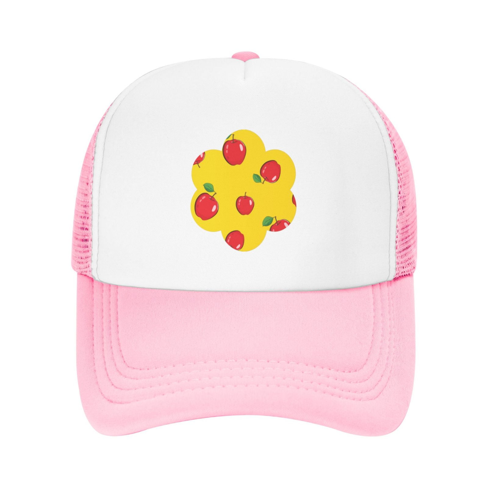 PAYOHTO Kids Red Drawn Apples Yellow Background Baseball Hat Back ...
