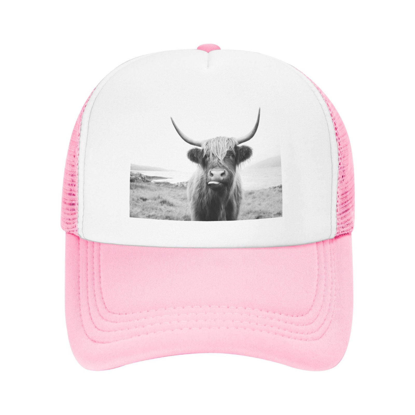 PAYOHTO Kids Scottish Highland Cow Black & White Baseball Hat Back ...