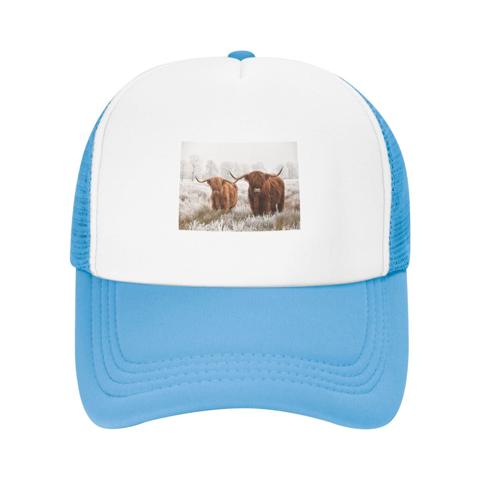 PAYOHTO Kids Winter Snow Scottish Highland Cow Baseball Hat Back ...