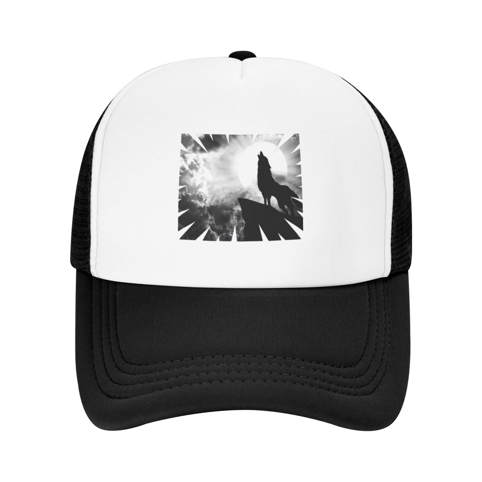 PAYOHTO Kids Wolf and Full-moon Baseball Hat Back Adjustable Mesh ...