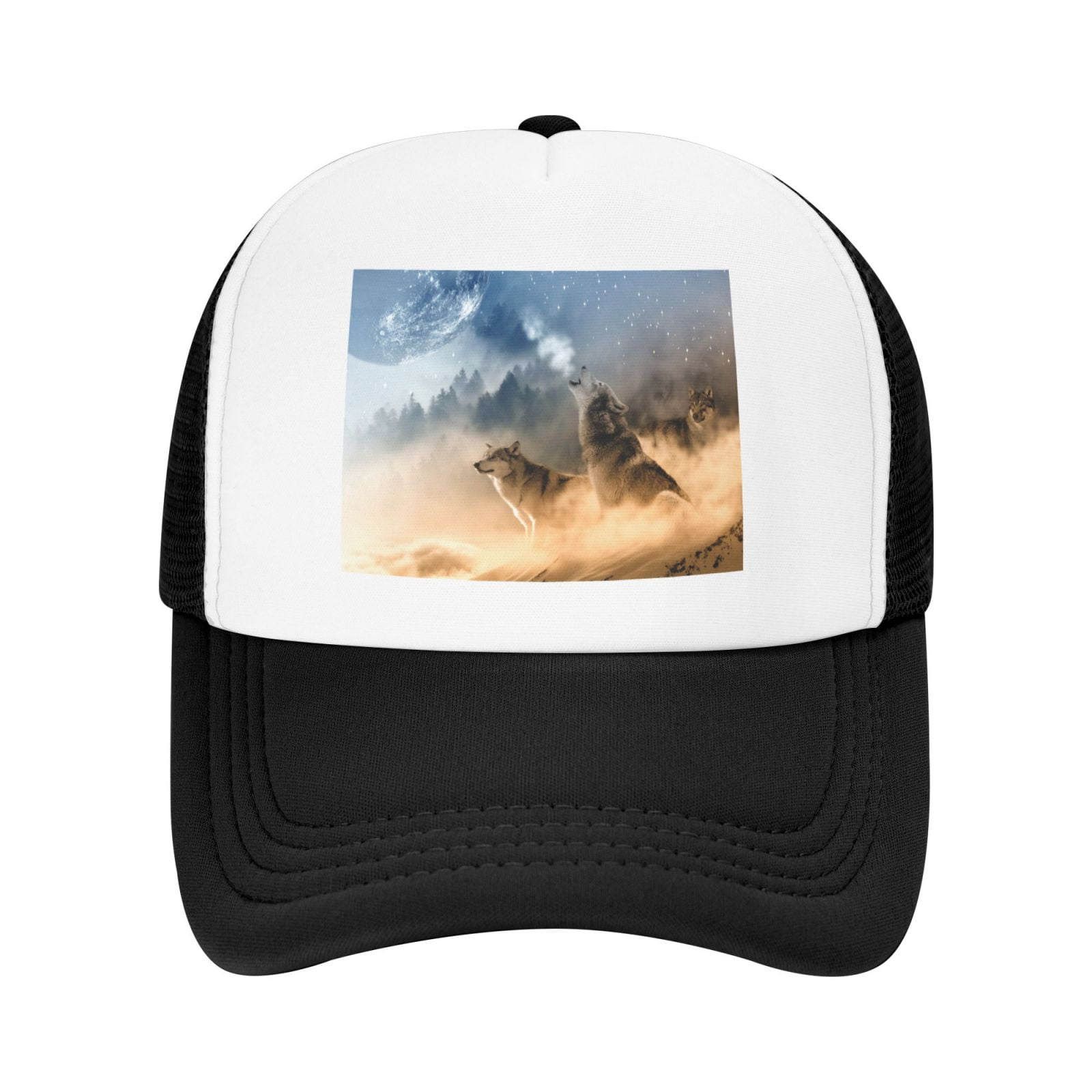 PAYOHTO Kids Wolf Howling Moon Stars Forest Baseball Hat Back ...