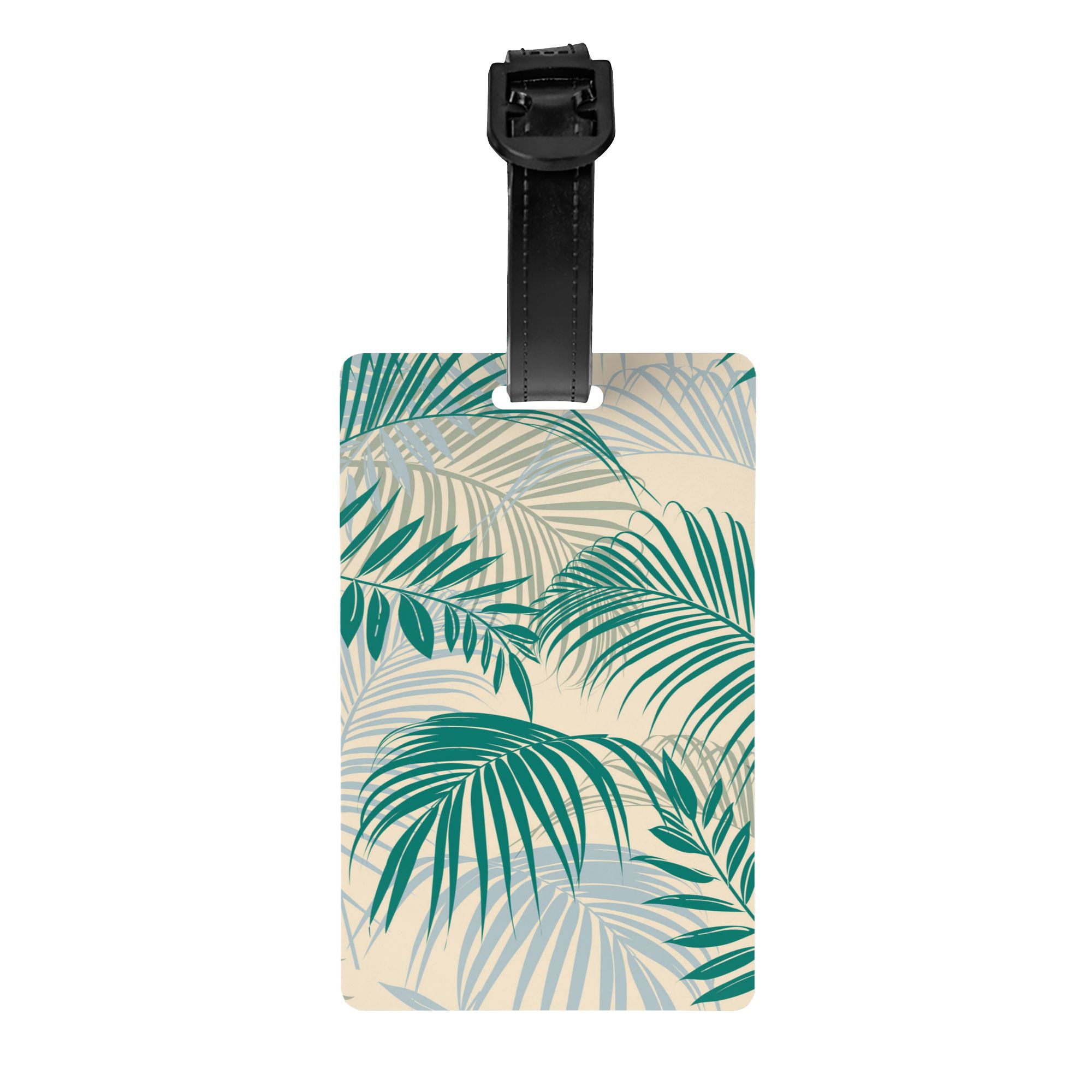 PAYOHTO Luggage Tags for Suitcases Beige Tropical Plant Leaves PVC ...