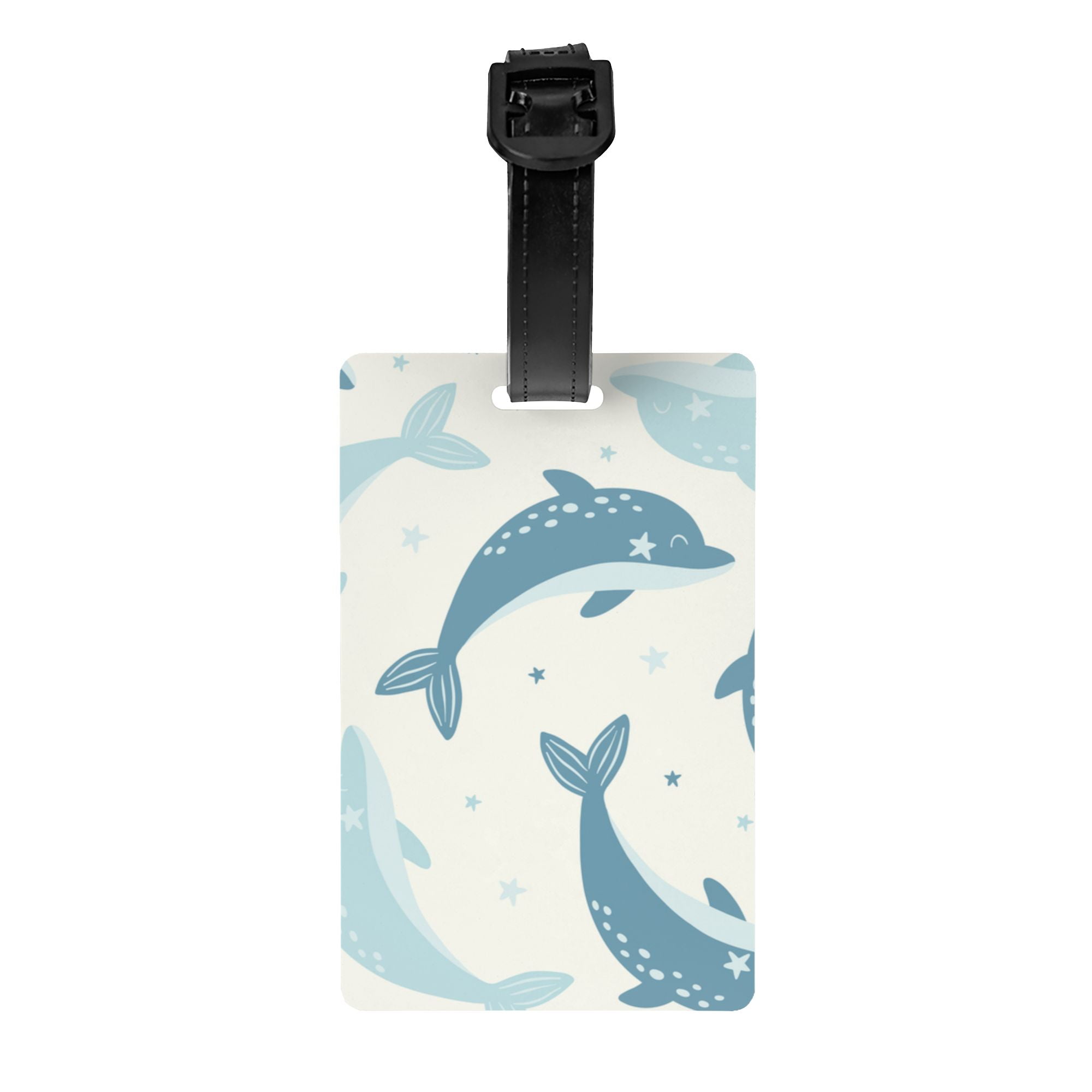 PAYOHTO Luggage Tags for Suitcases Blue Dolphins Kawaii PVC Lable for ...