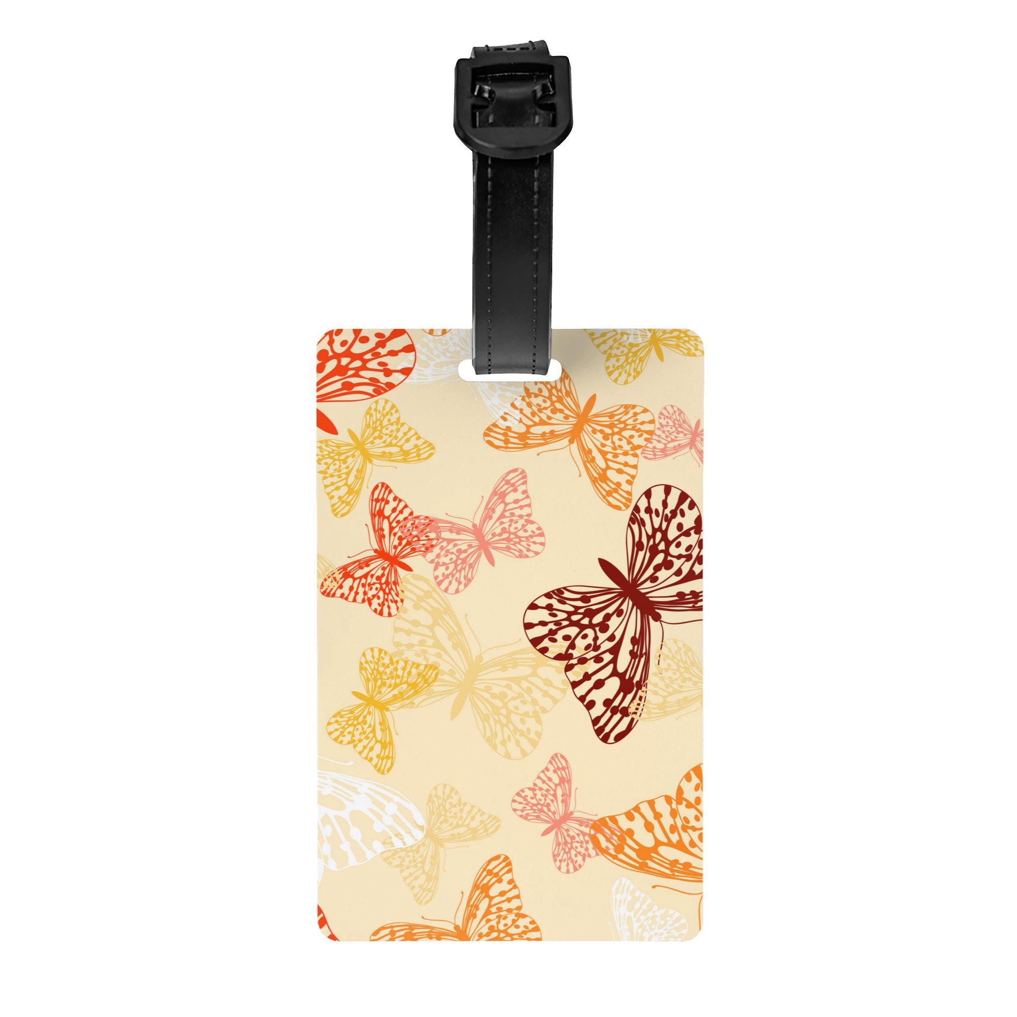 PAYOHTO Luggage Tags for Suitcases Butterflies Beige PVC Lable for ...
