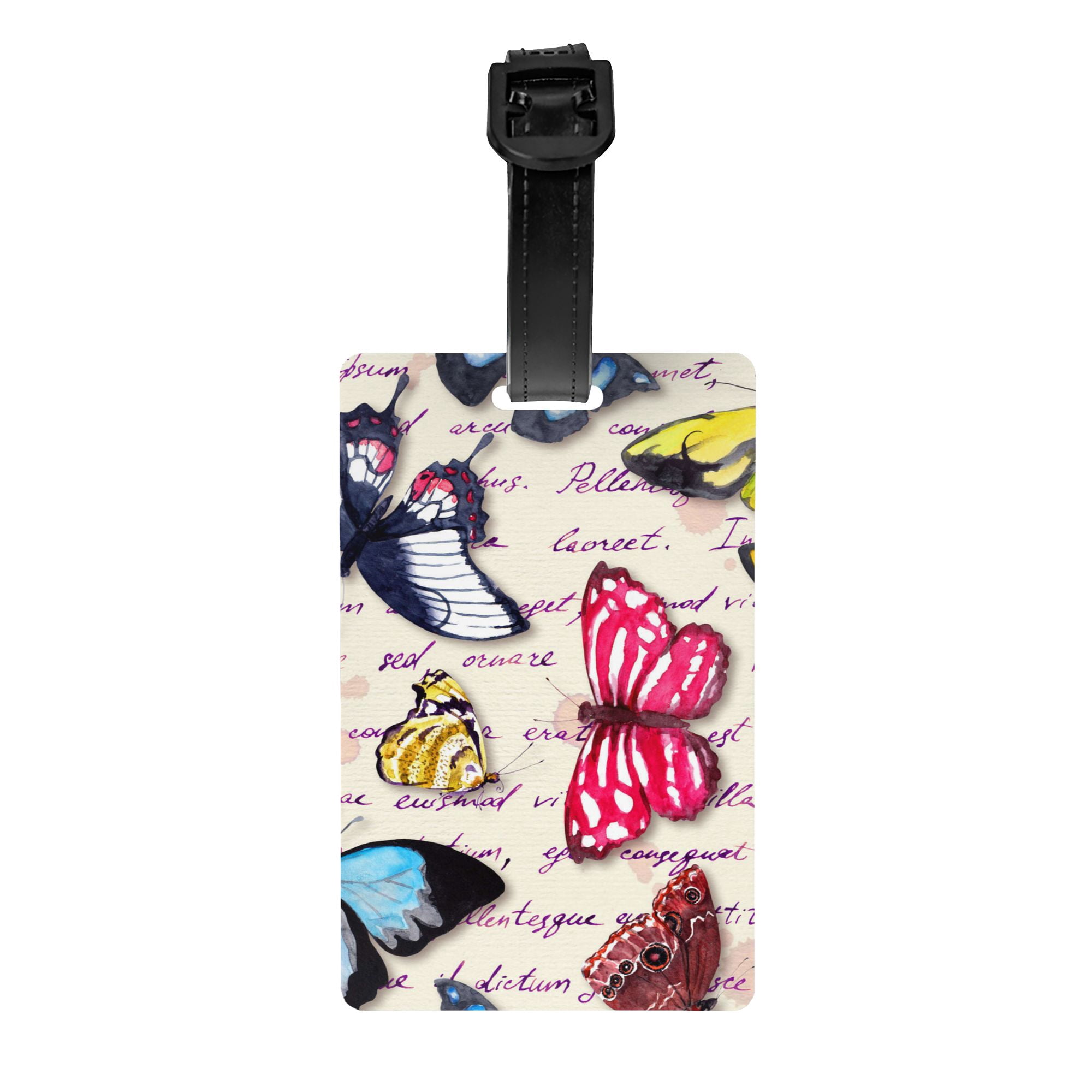 PAYOHTO Luggage Tags for Suitcases Butterflies Colorful Vintage PVC ...