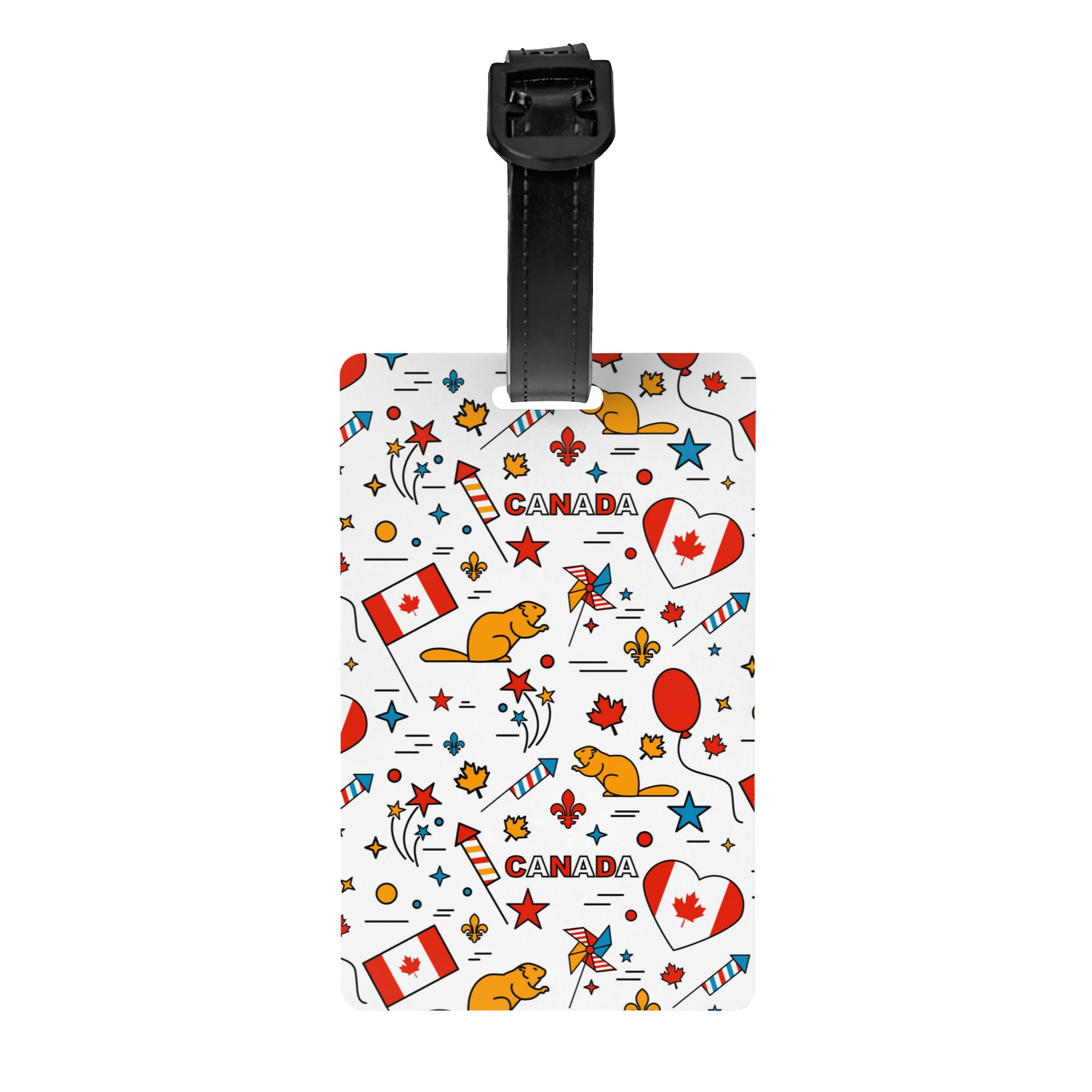PAYOHTO Luggage Tags for Suitcases Canada Day Beavers Elements PVC ...