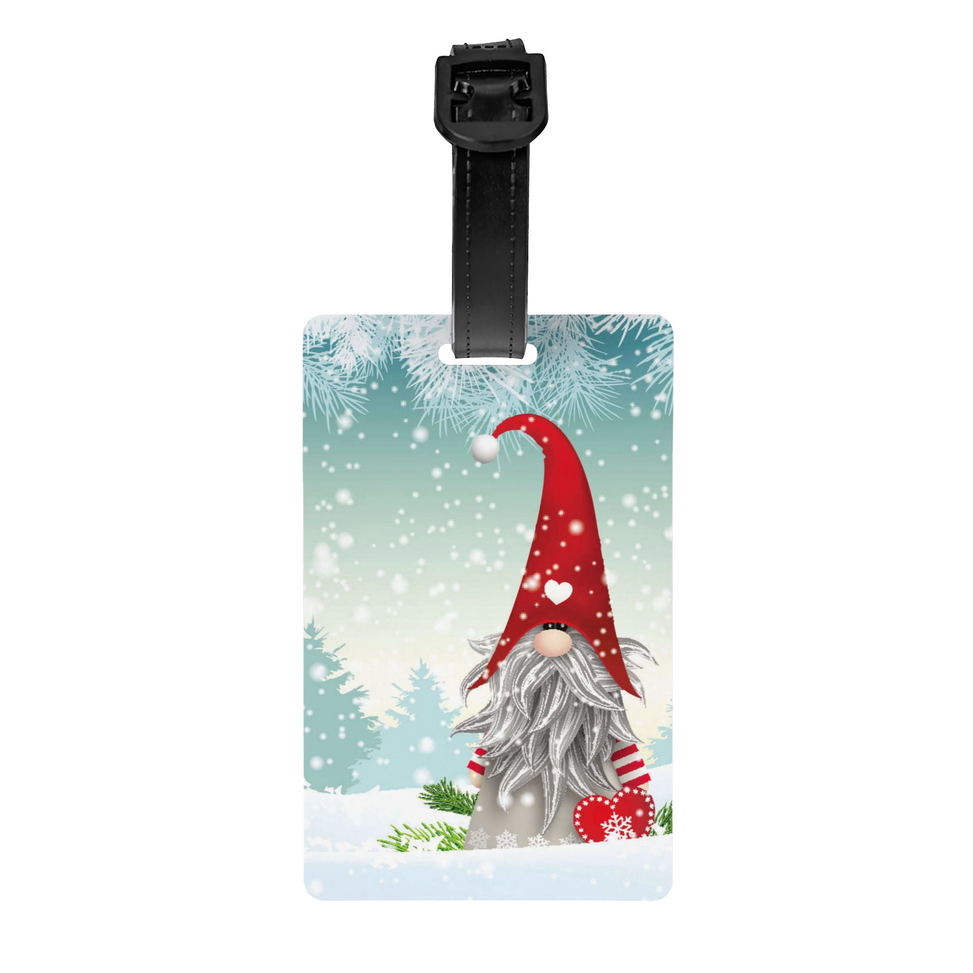 PAYOHTO Luggage Tags for Suitcases Christmas Gnome Tomte Snow PVC Lable ...