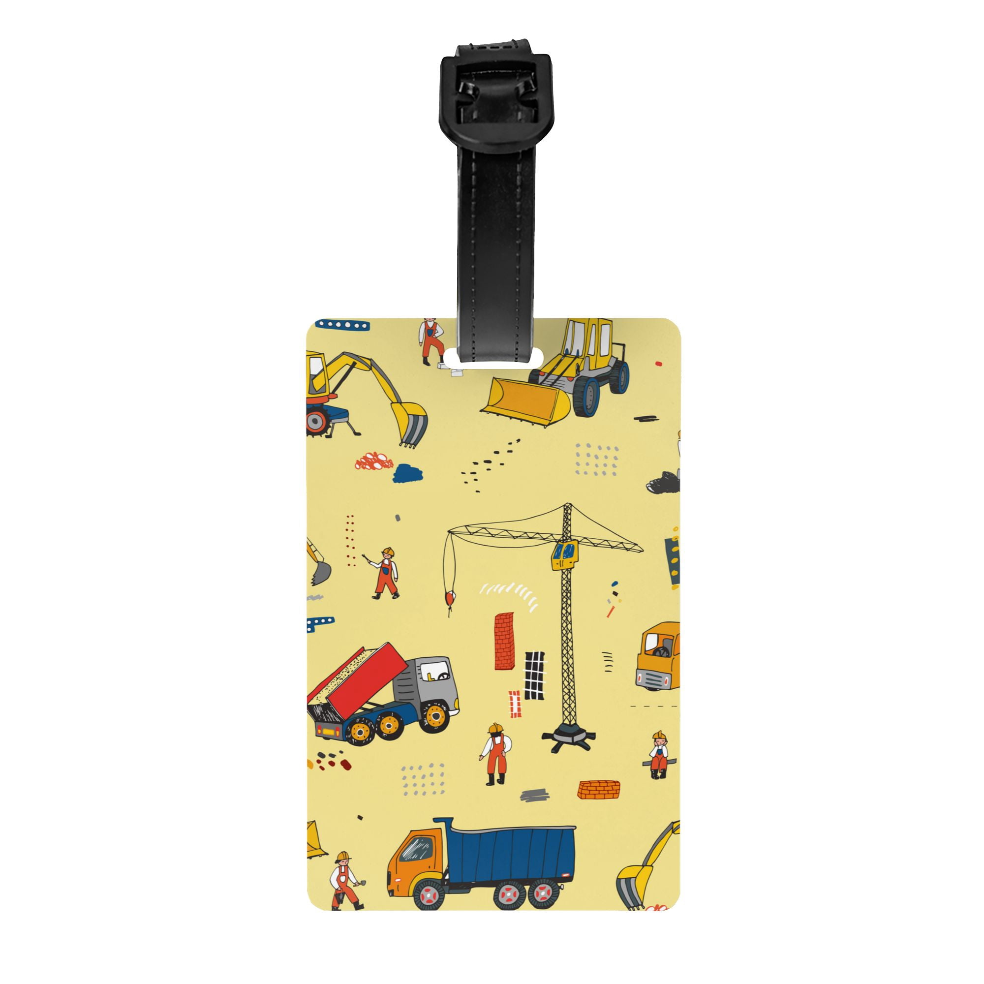 PAYOHTO Luggage Tags for Suitcases Construction Equipment Yellow PVC ...