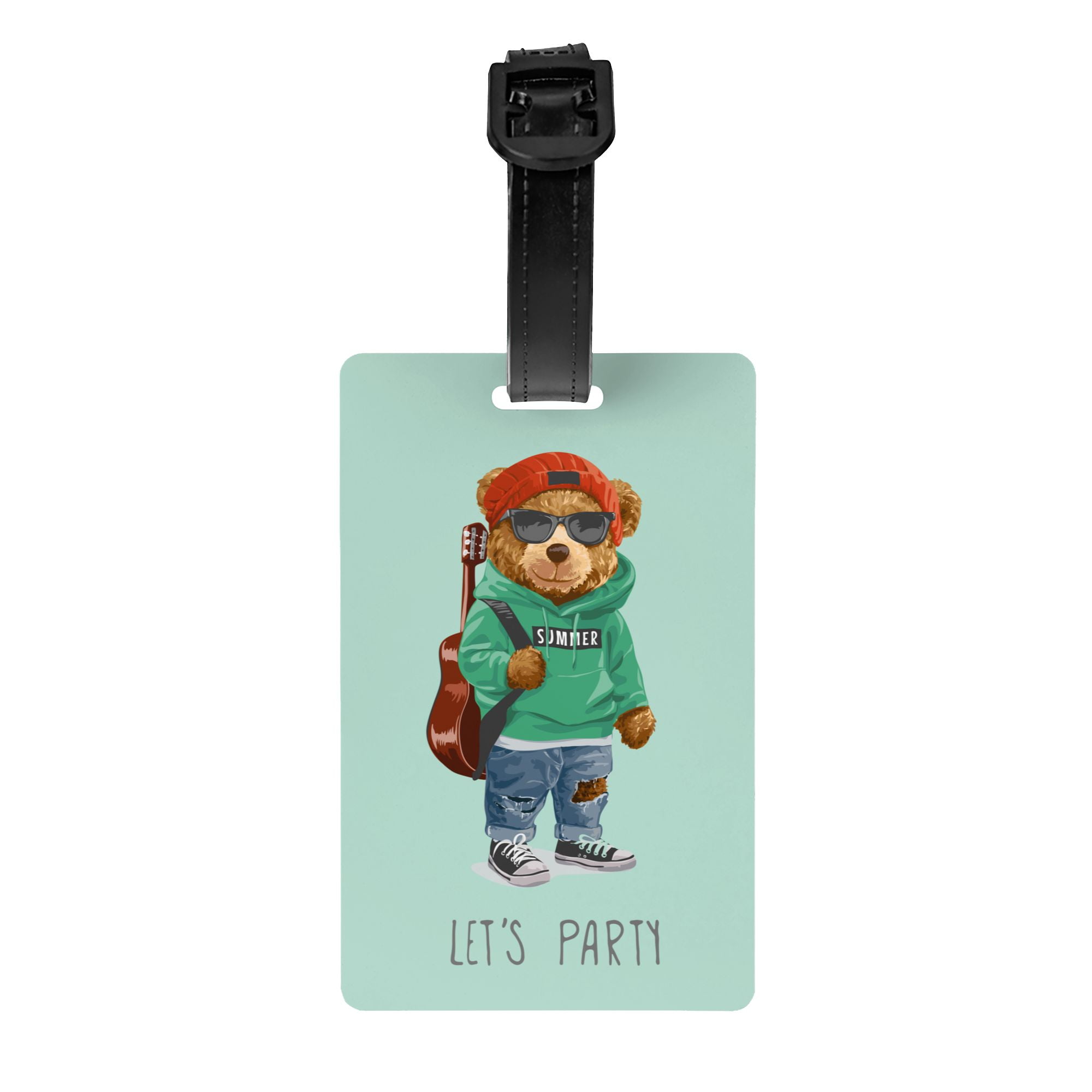 PAYOHTO Luggage Tags for Suitcases Cute Bear Carrying Guita PVC Lable ...