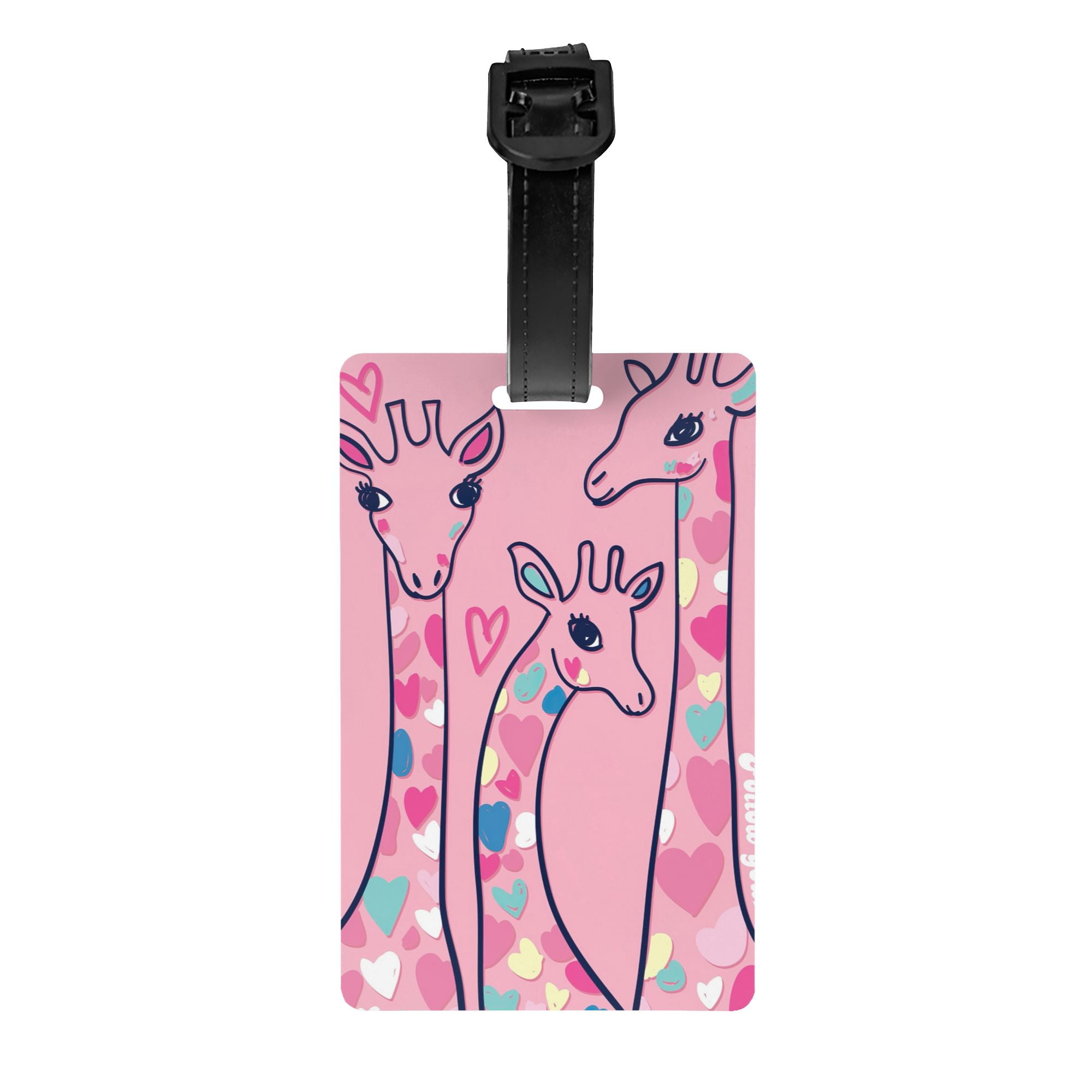 PAYOHTO Luggage Tags for Suitcases Cute Graphic Pink Girl PVC Lable for ...