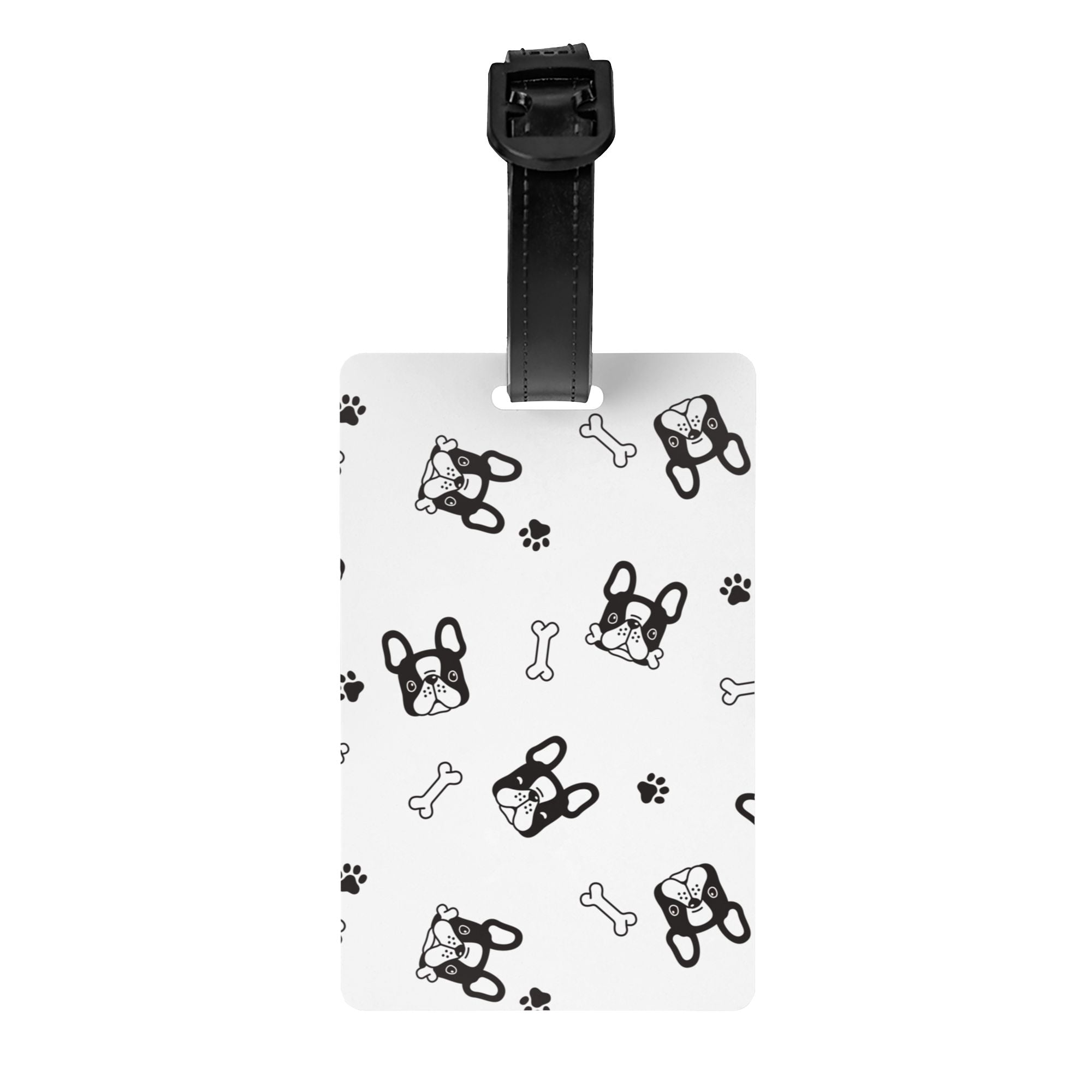 PAYOHTO Luggage Tags for Suitcases French Bulldog & Paw Bones PVC Lable ...