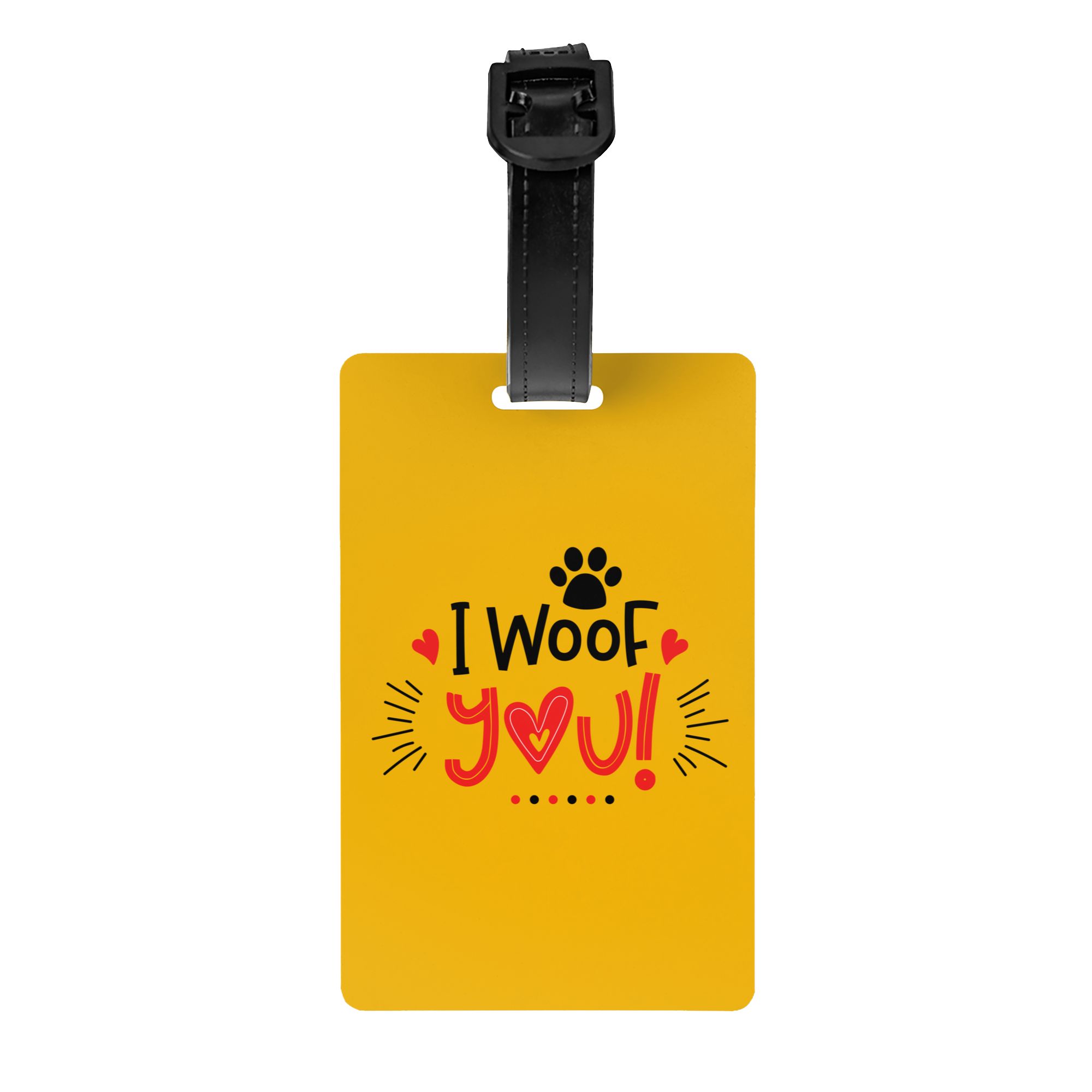 PAYOHTO Luggage Tags for Suitcases I Woof You PVC Lable for Travel Bag ...