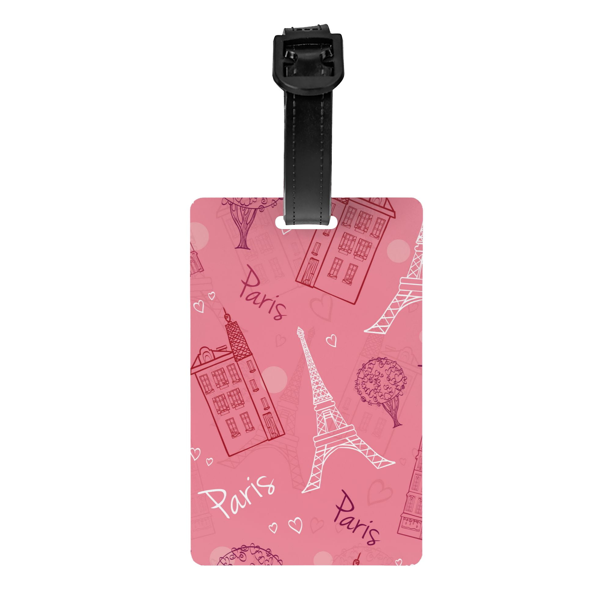 PAYOHTO Luggage Tags for Suitcases Pink Romantic Paris PVC Lable for ...