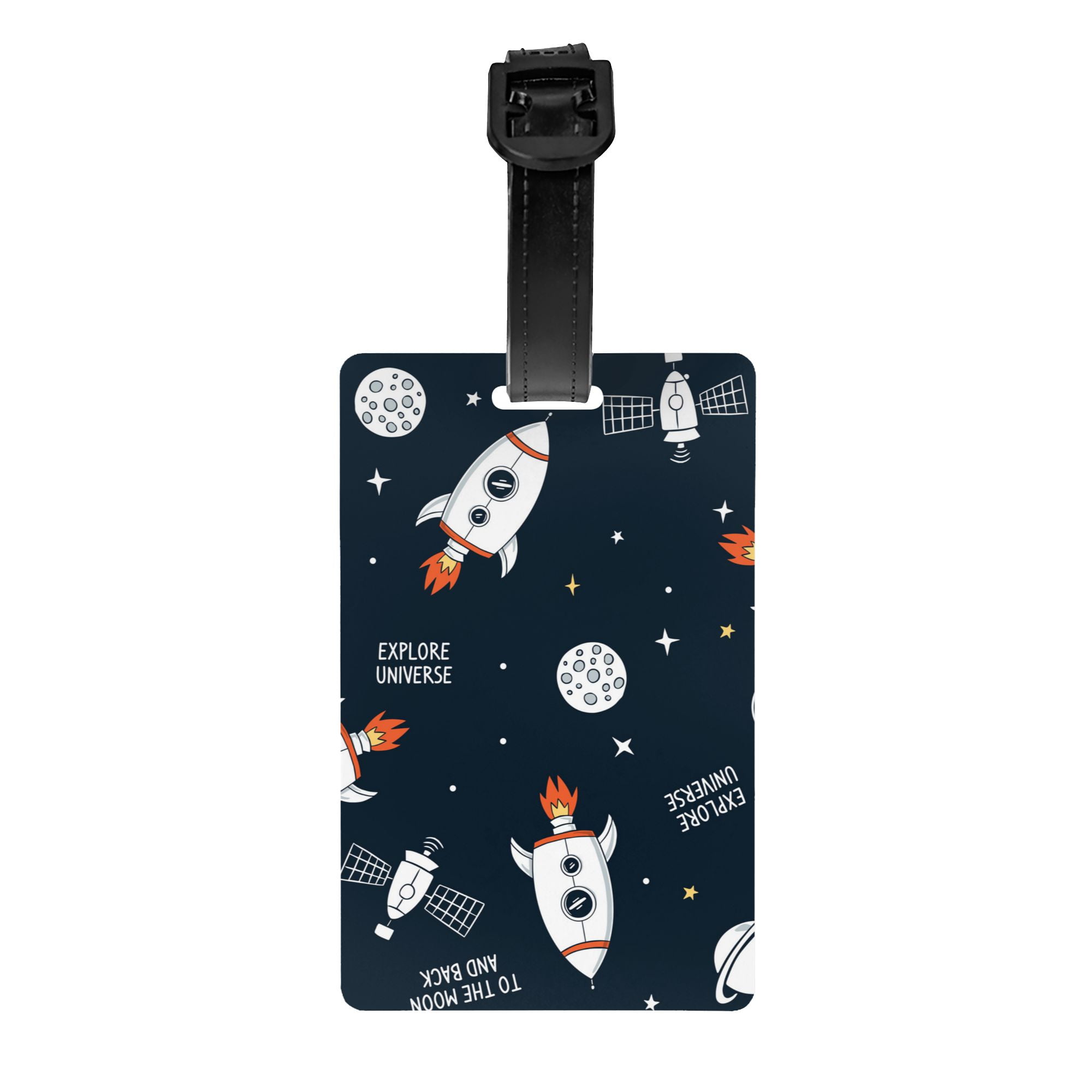 PAYOHTO Luggage Tags for Suitcases Space Rocket Planet PVC Lable for ...